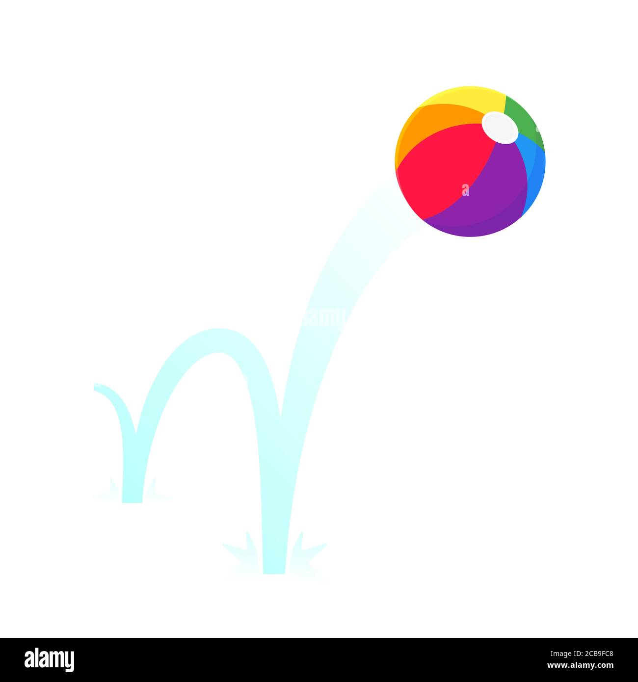 Bouncing beach ball flat style design vector illustration icon sign ...