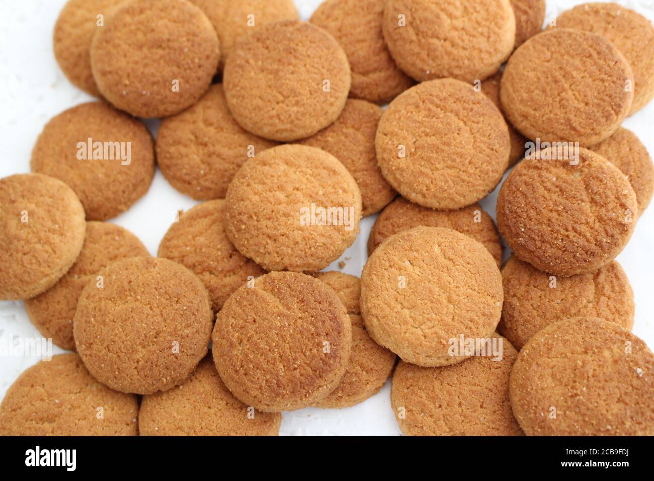 Top view of fresh tasty homemade cookies prepared for breakfast Stock ...
