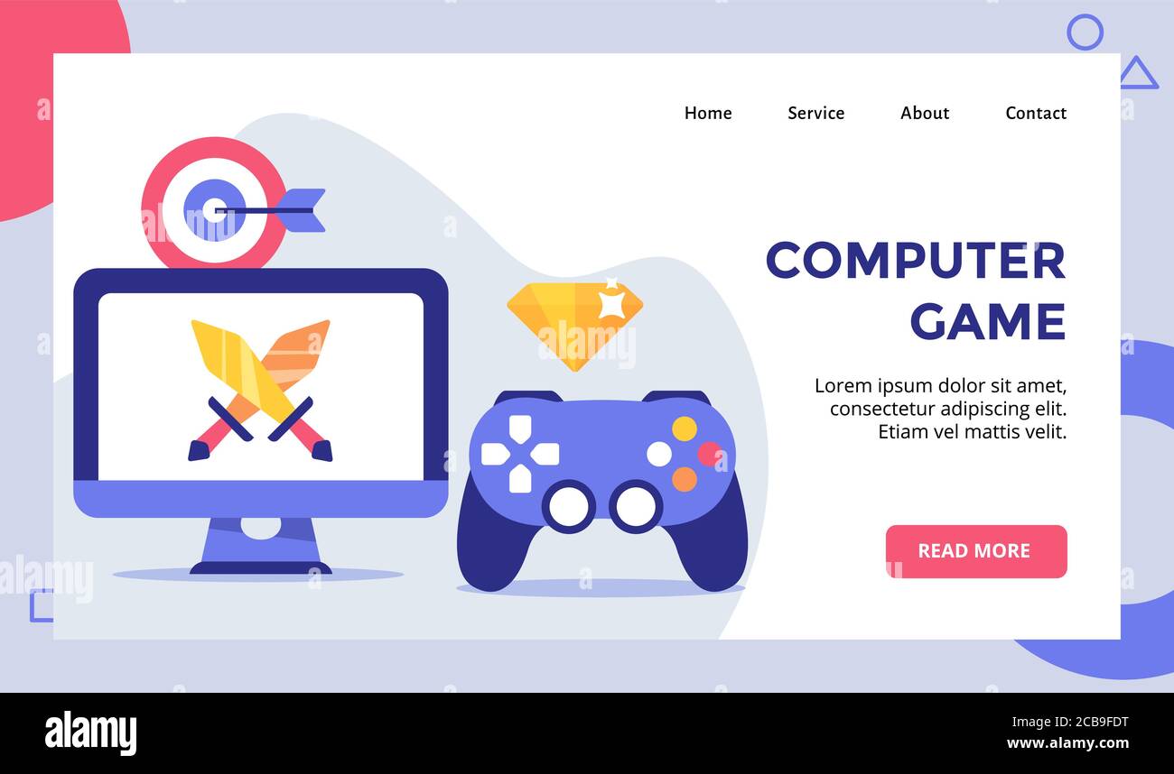Computer game sword on display monitor campaign for web website home ...