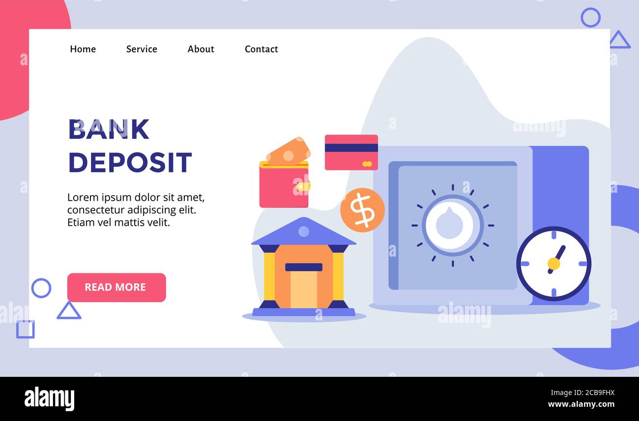 bank Deposit vault with password key campaign for web website home ...