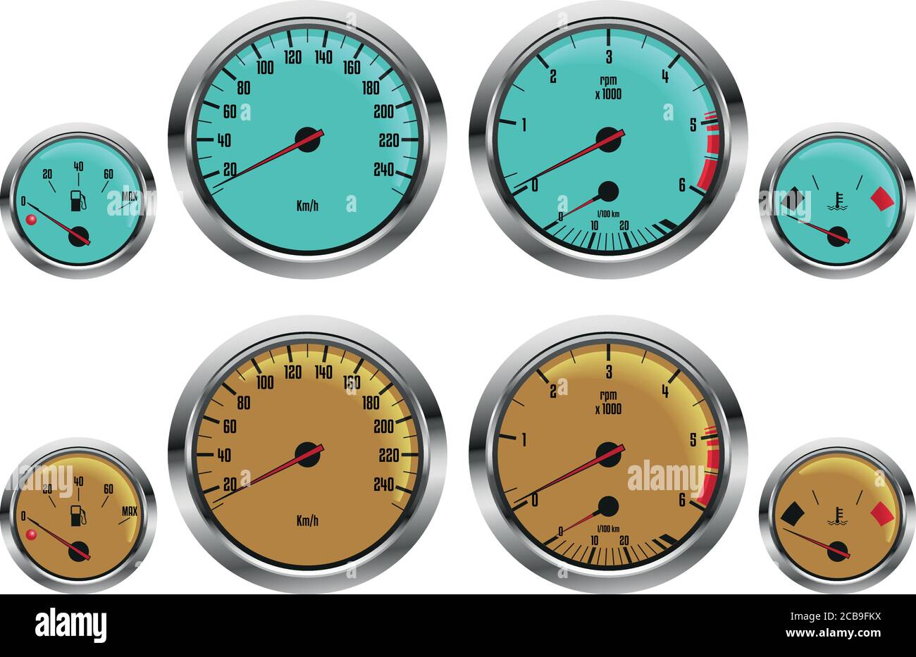 Speedometer fuel gauge in Cut Out Stock Images & Pictures - Alamy
