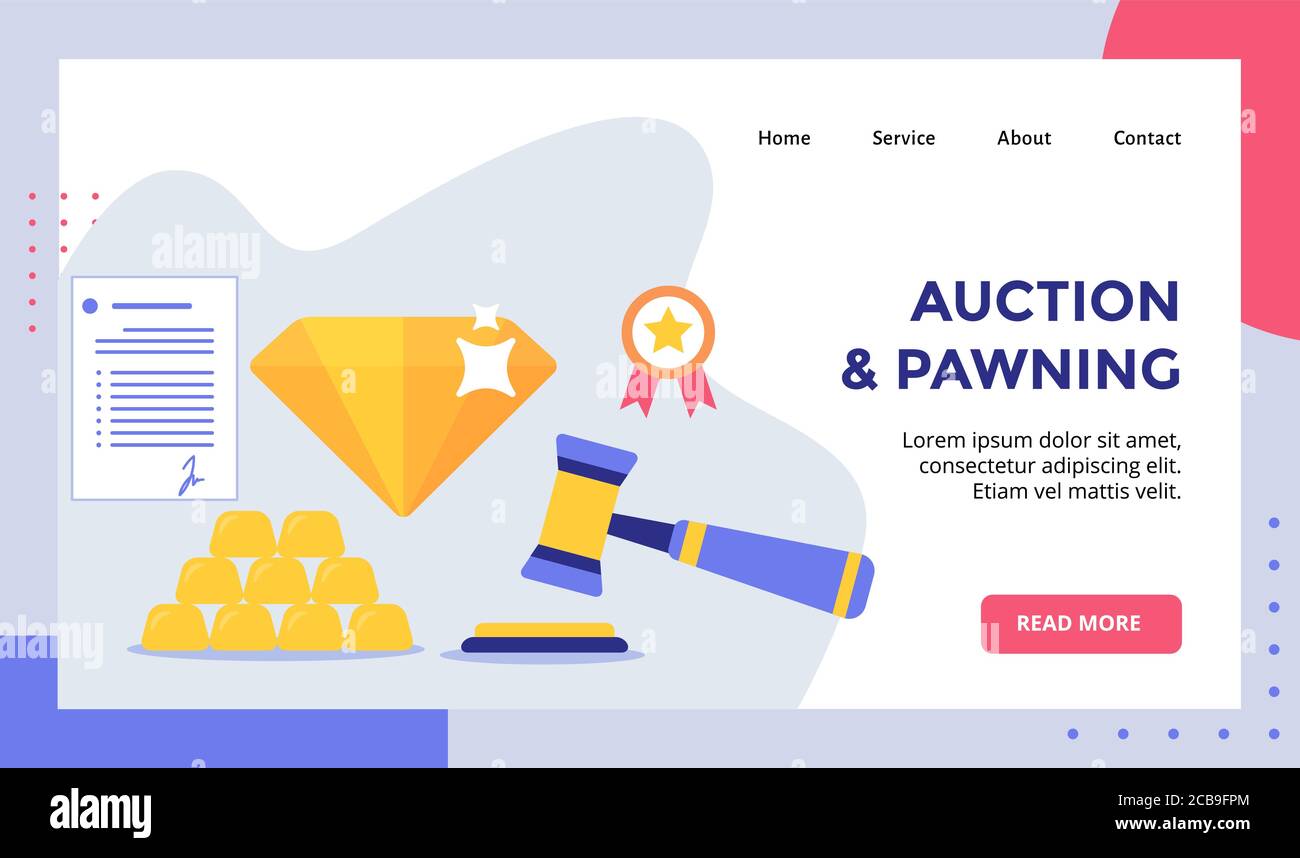 Auction and pawning gavel background of diamond gold certificate for ...