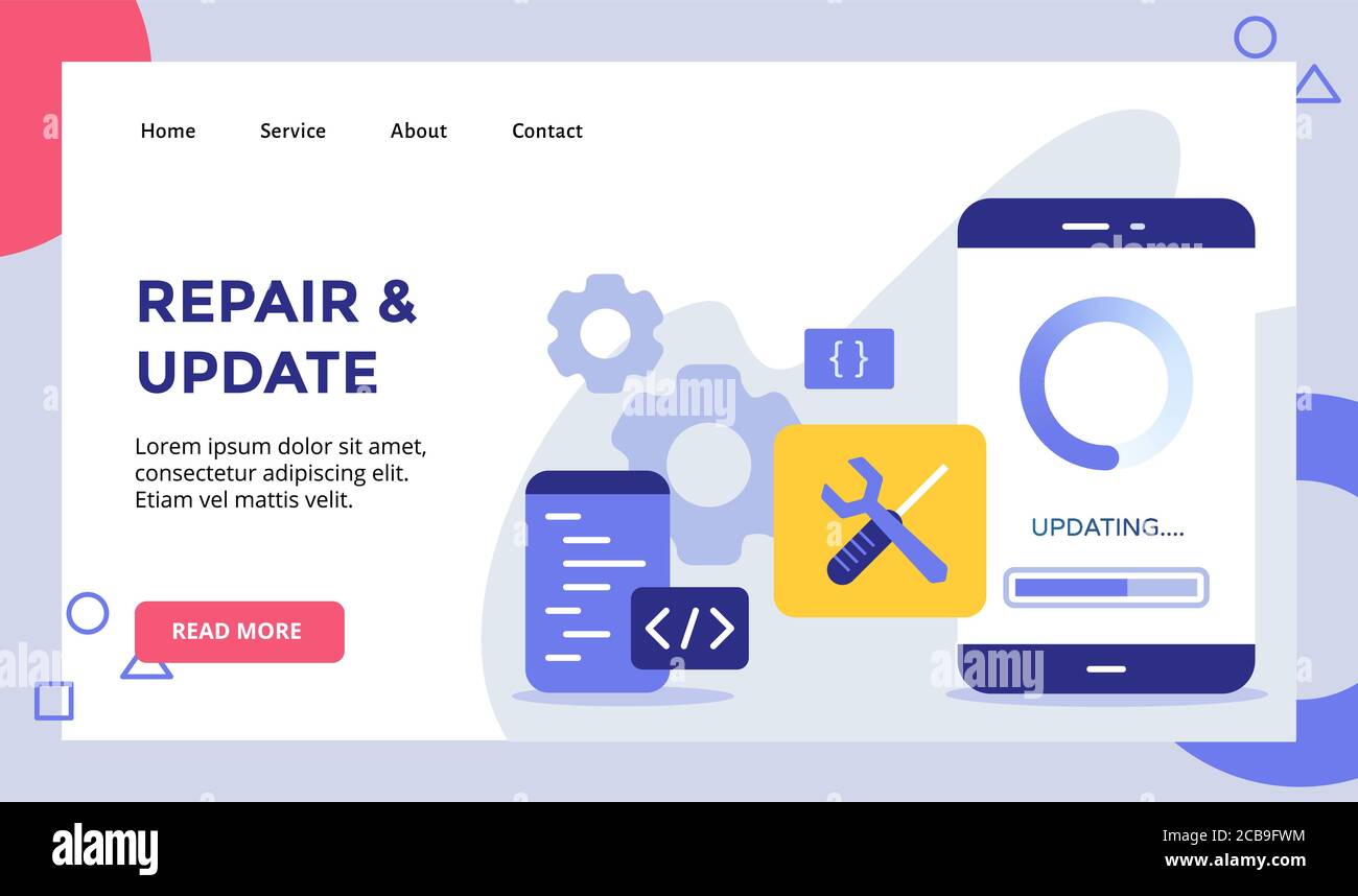 Repair and update loading icon on display smartphone screen for web ...