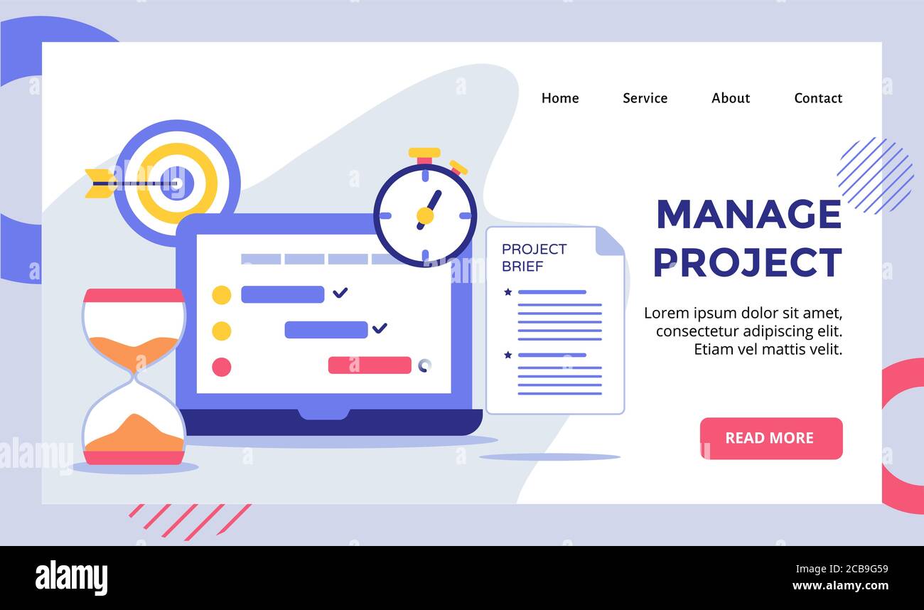 Manage project laptop background of hourglass stopwatch for web website ...