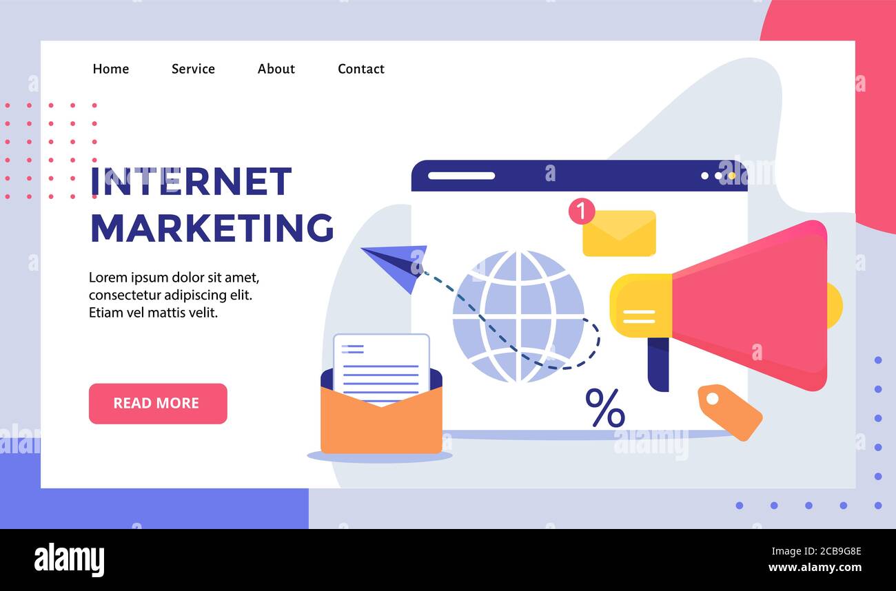 Internet marketing paper plane flying from globe on display monitor for ...