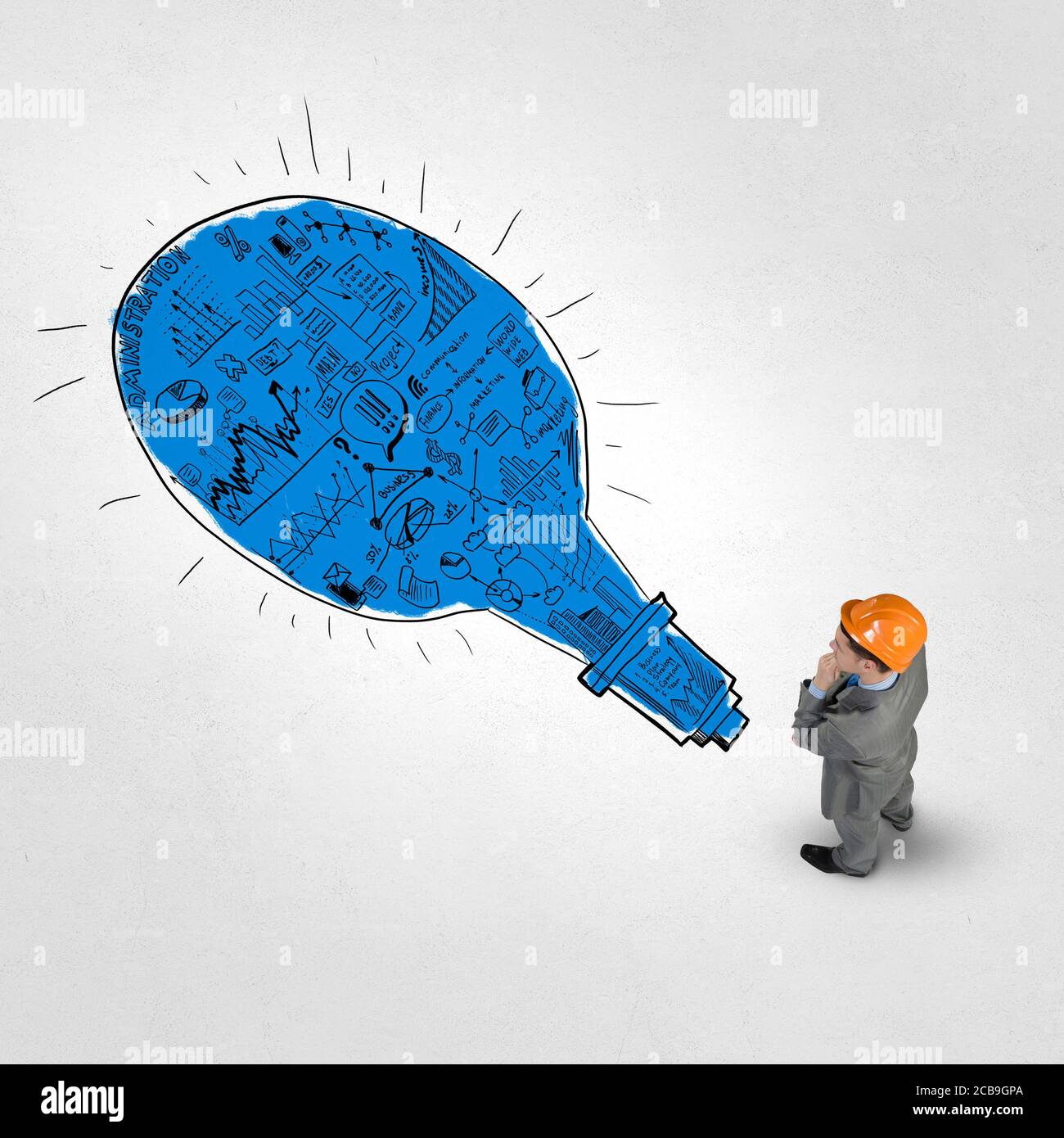 Man engineer thinking over his plan Stock Photo - Alamy