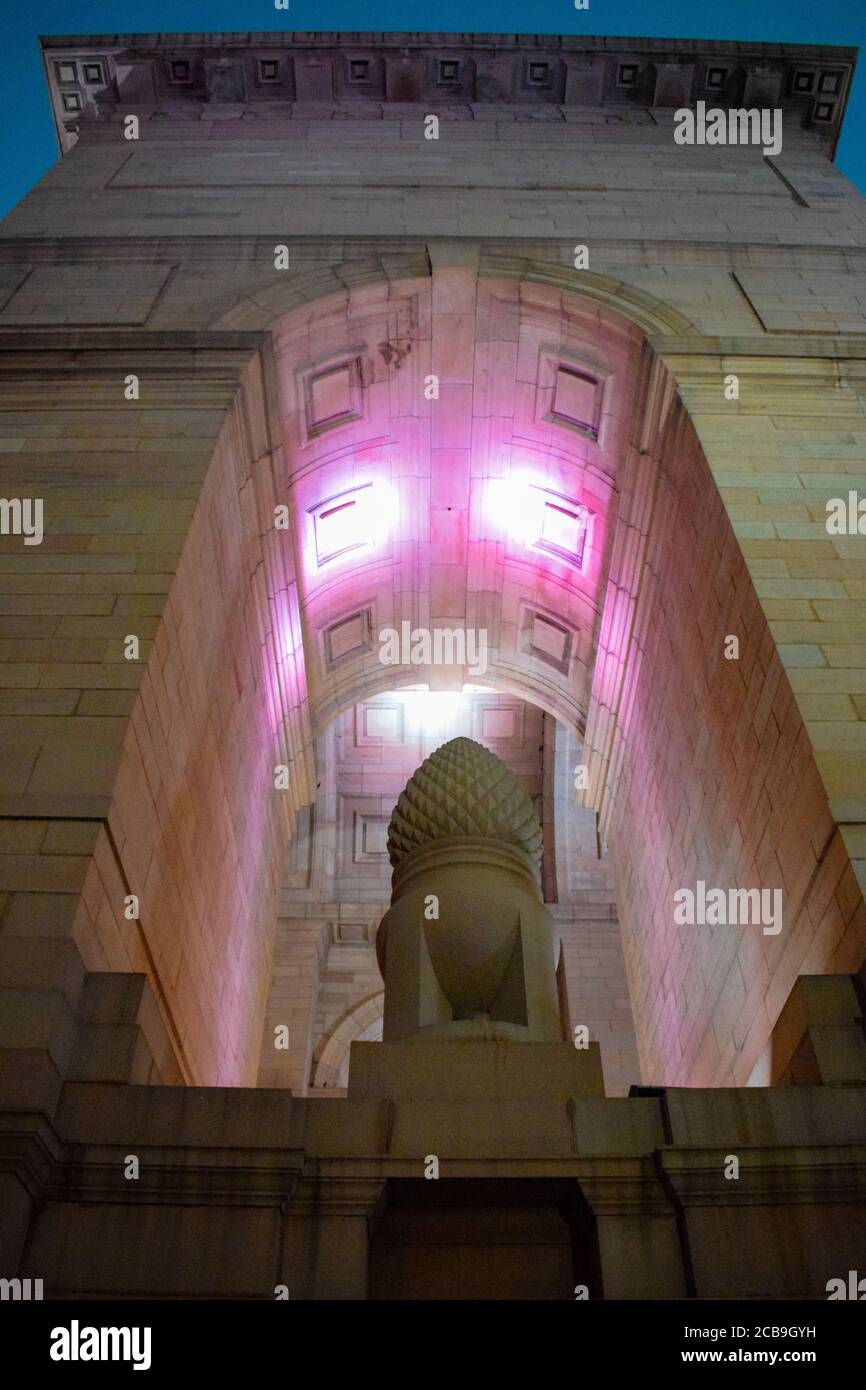 Evening view of India Gate in Delhi India, India Gate view with tri ...