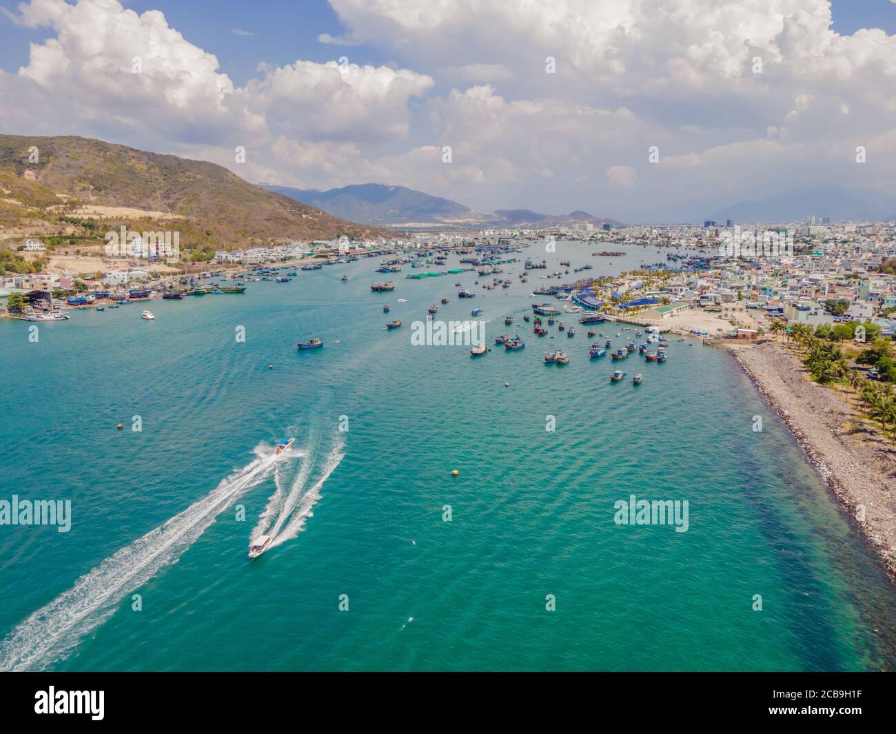 Seaport full of small boats and yachts Stock Photo - Alamy