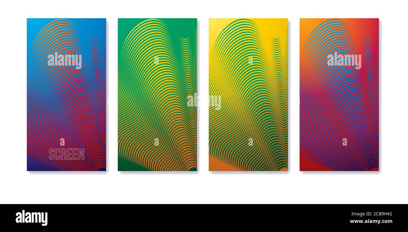 Colorful geometric background. Wallpapers set for mobile app. Modern ...