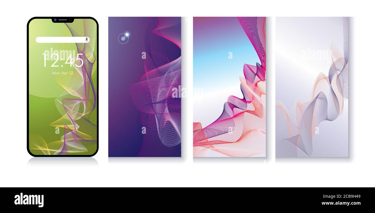 Colorful geometric background. Wallpapers set for mobile app. Modern ...