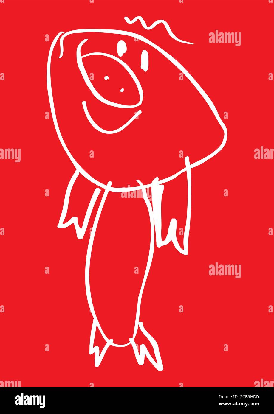 Child drawing, kid drew a man Stock Vector Image & Art - Alamy