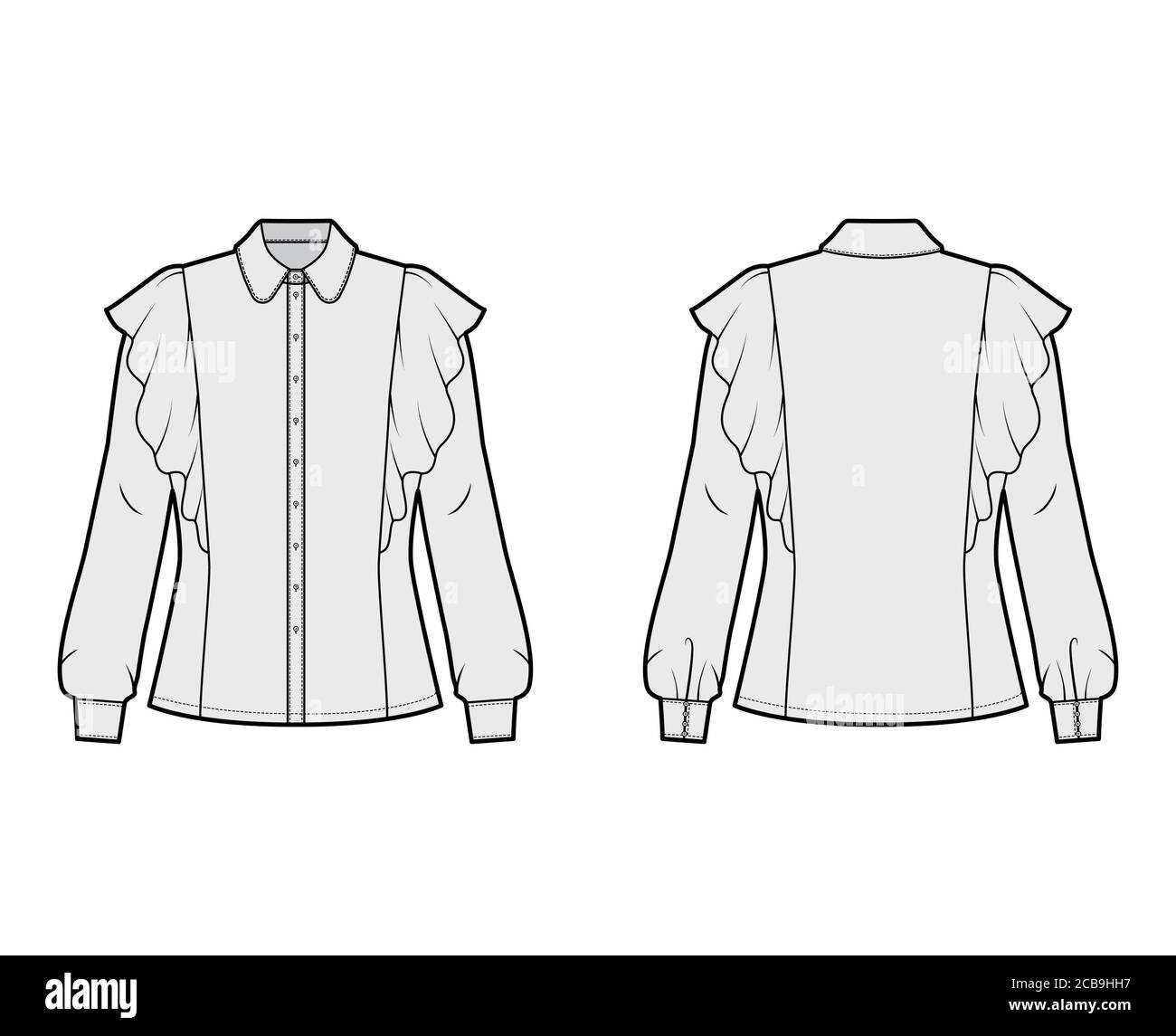 Ruffled blouse Stock Vector Images - Alamy