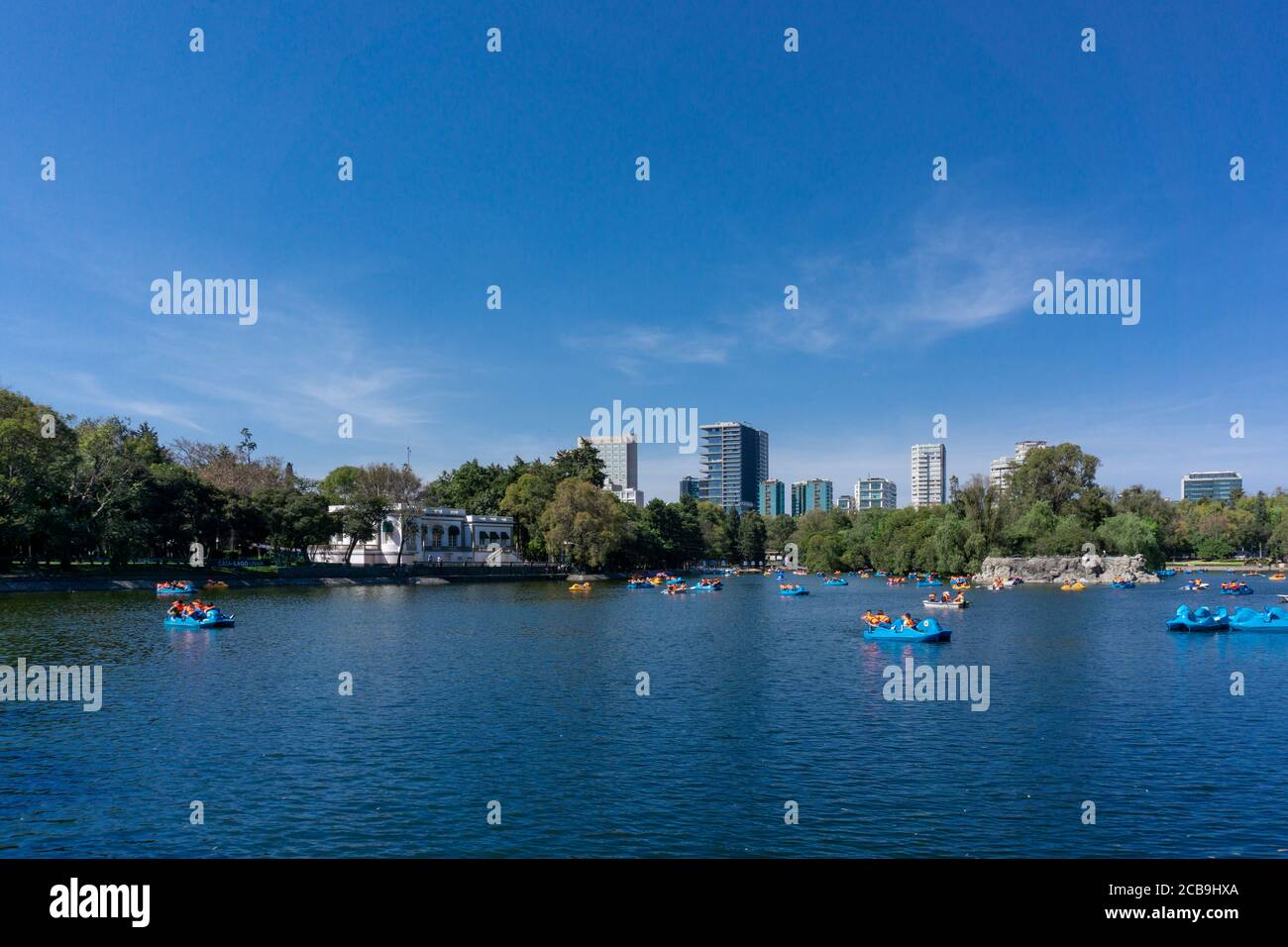 MEXICO CITY, MEXICO - Dec 30, 2019: landscape of the lago mayor of ...
