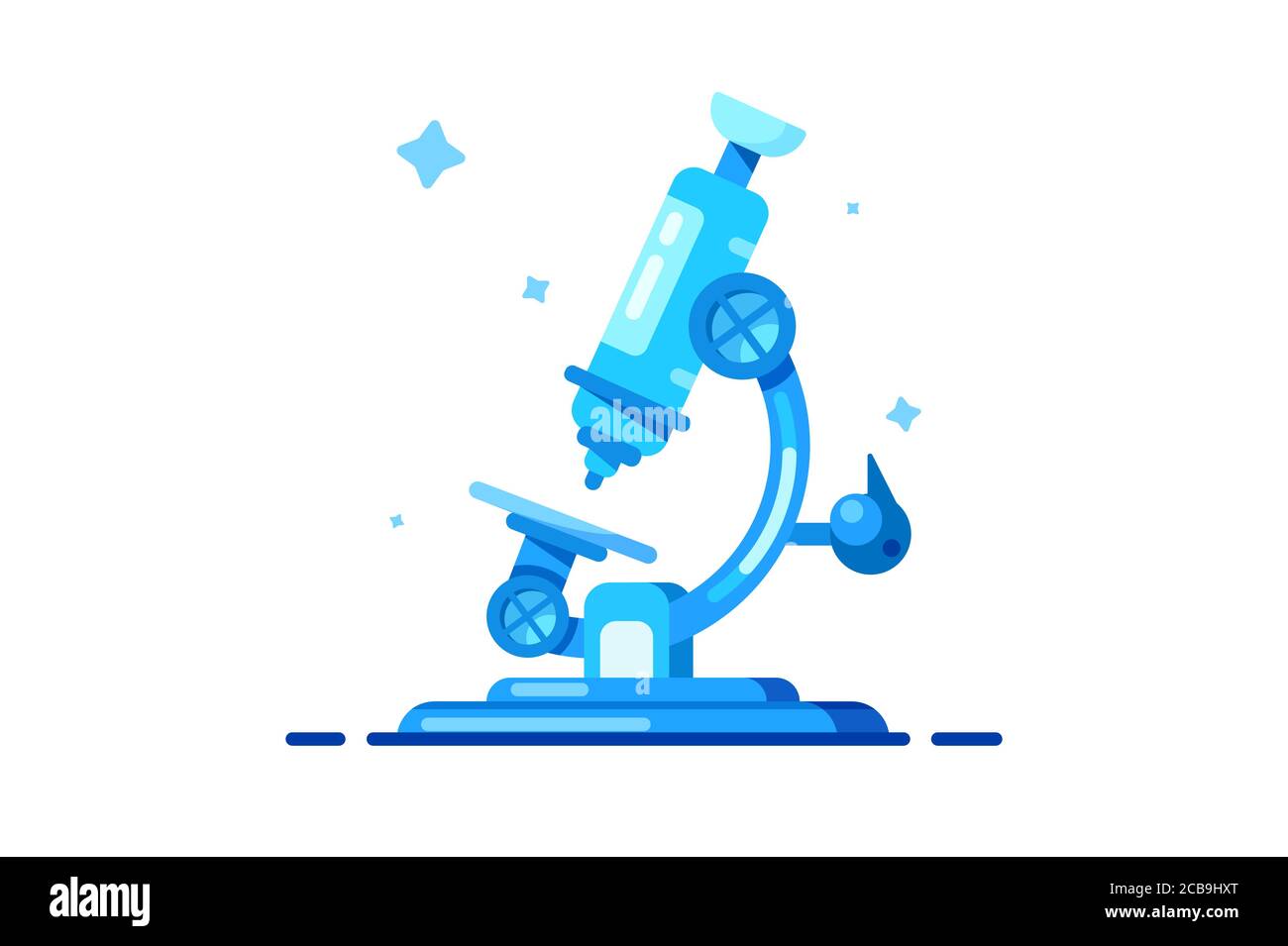 Modern scientific microscope icon in flat style Stock Vector Image ...