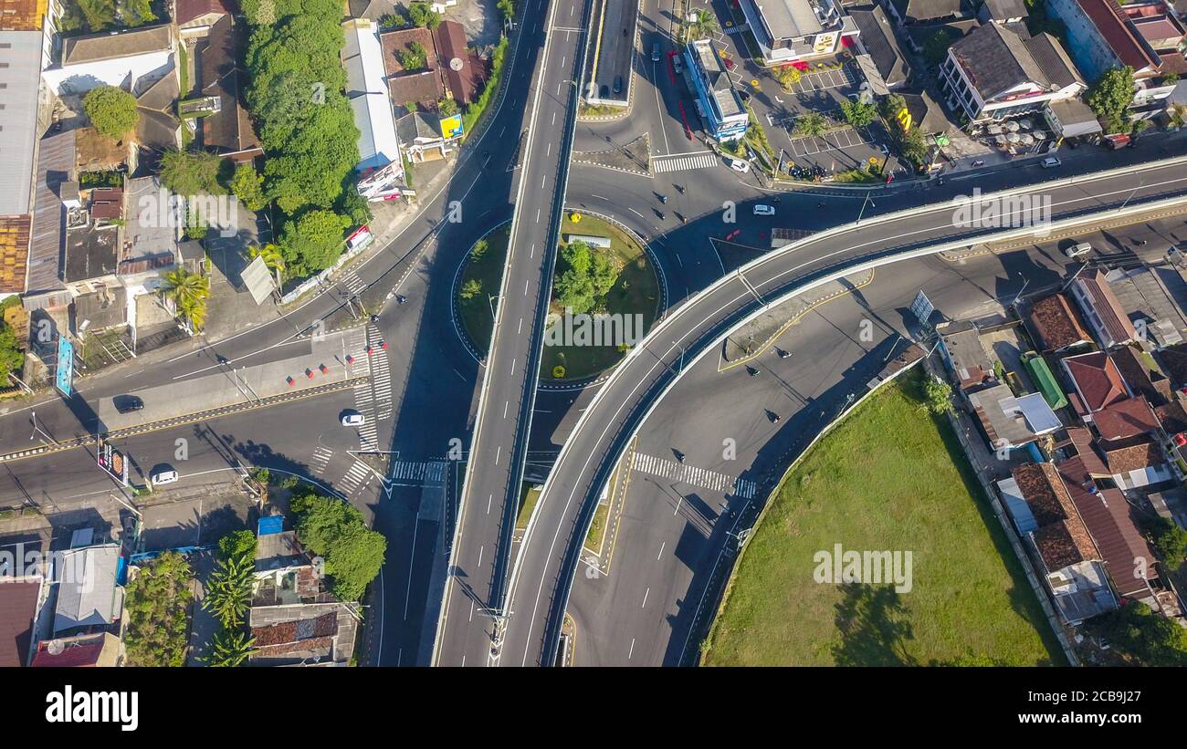 Aerial view of urban roads Stock Photo - Alamy