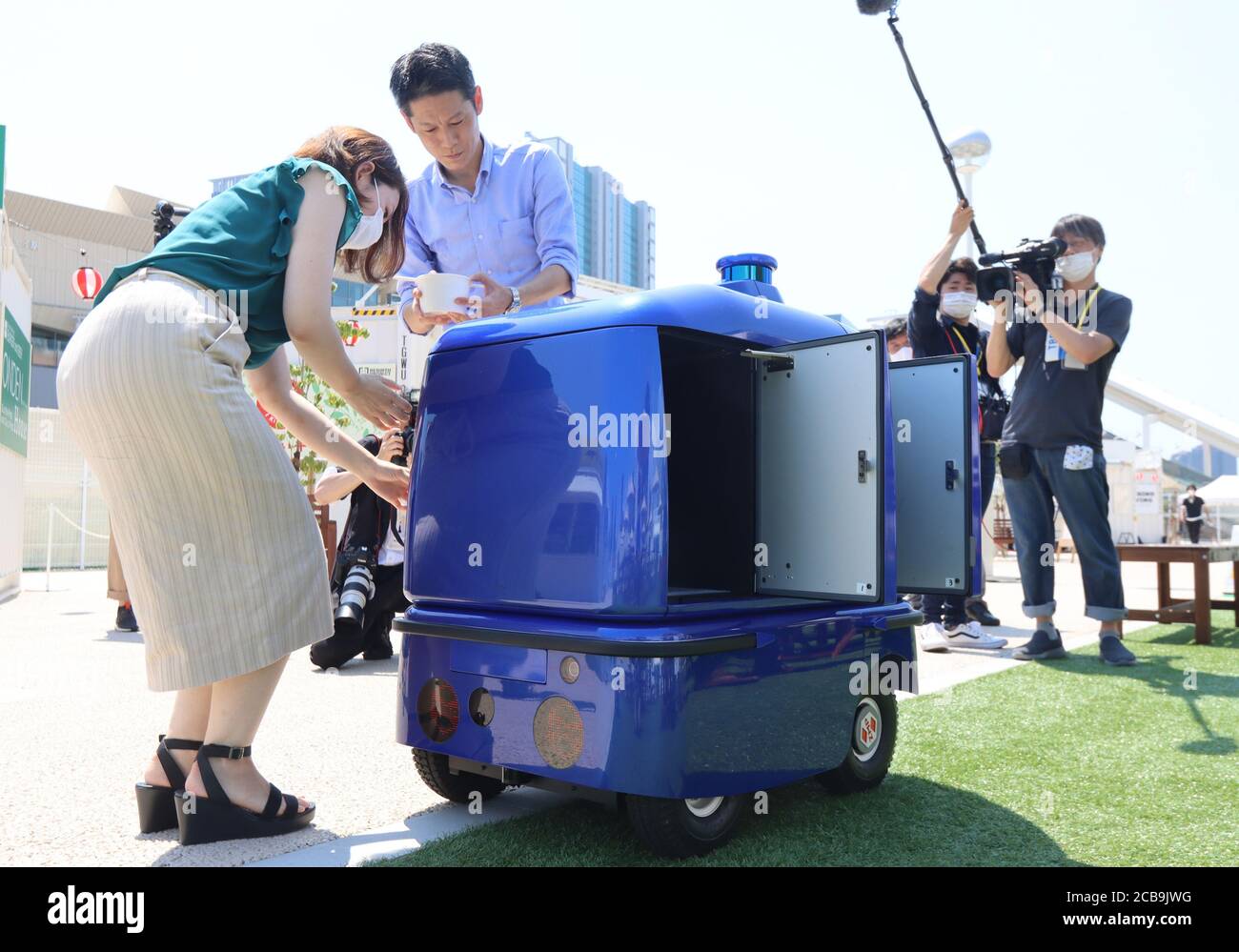 Tokyo, Japan. 12th Aug, 2020. Japanese robot venture ZMP demonstrates ...