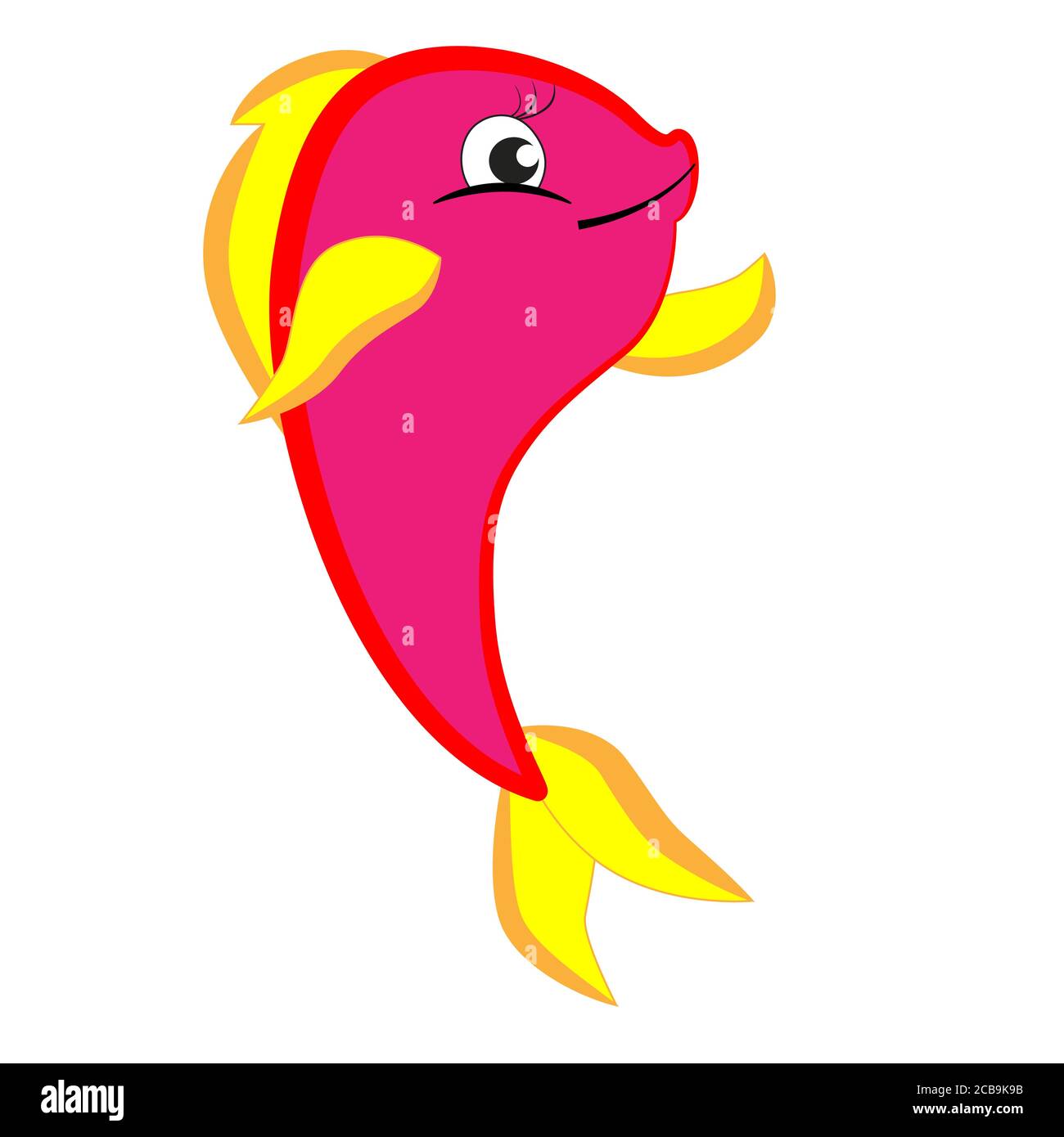 Cheerful and dancing cartoon fish isolated on white background Stock ...