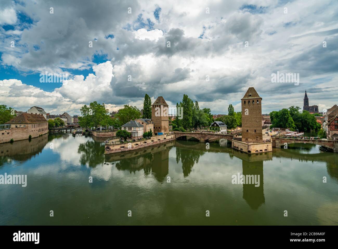 Tourist area "Petite France" in Strasbourg, France and covered bridges ...