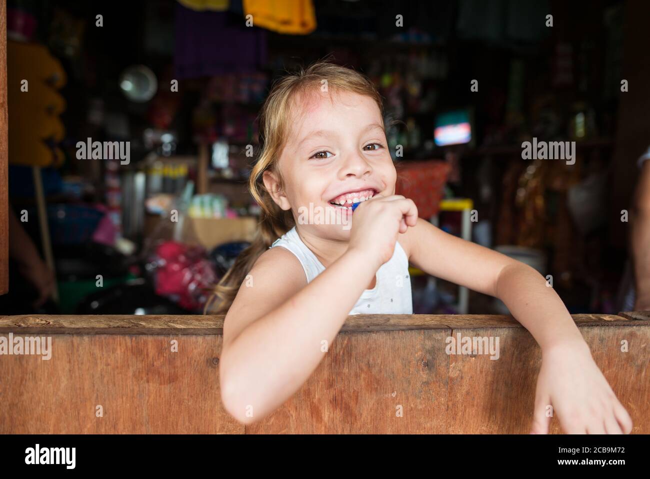 El Castillo Nicaragua July 30 2019 Portrait Of Beautiful Nicaraguan Girl In A Wooden House