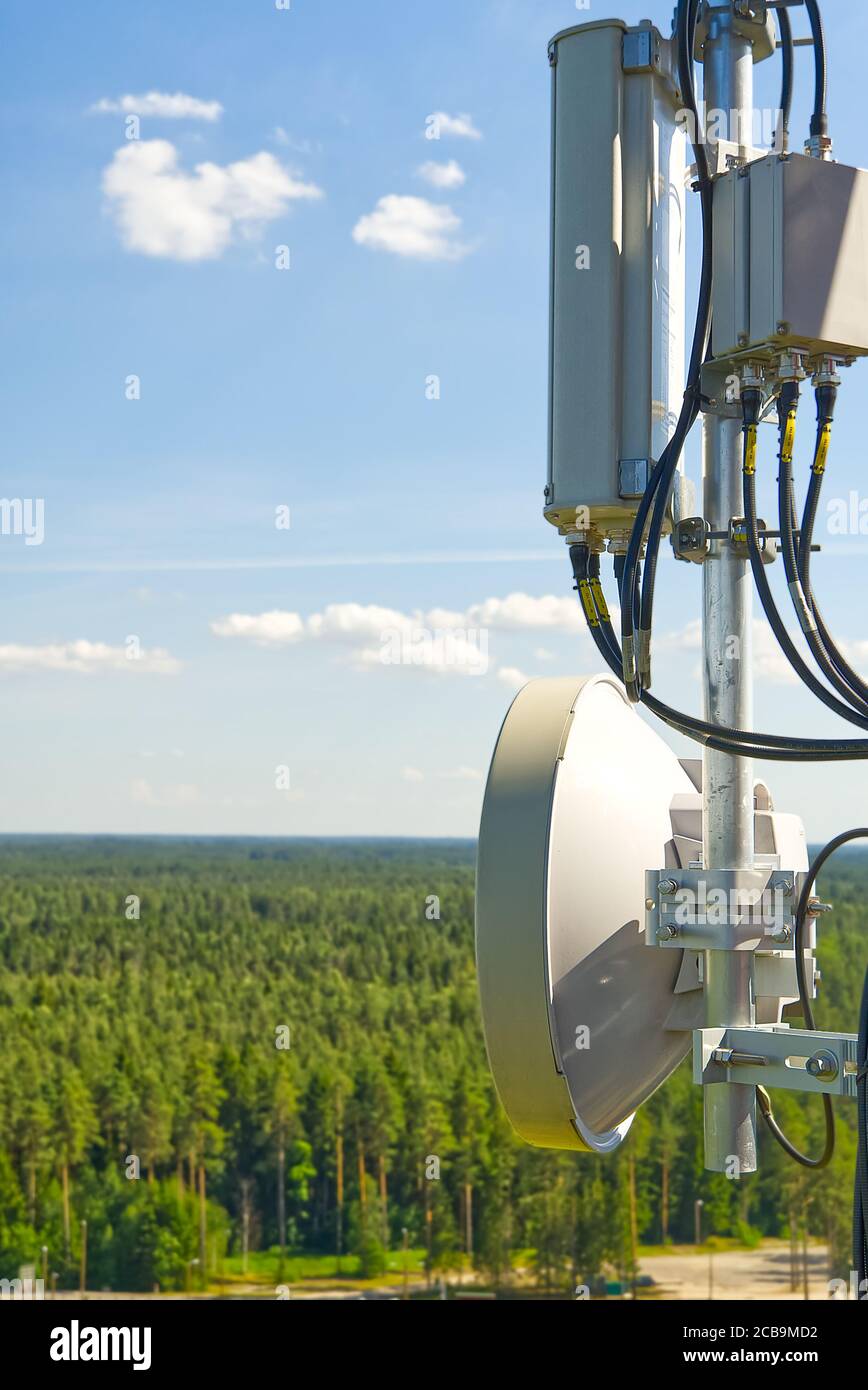 5G GSM LTE 4G mobile internet transmitters close-up. Concept for high ...