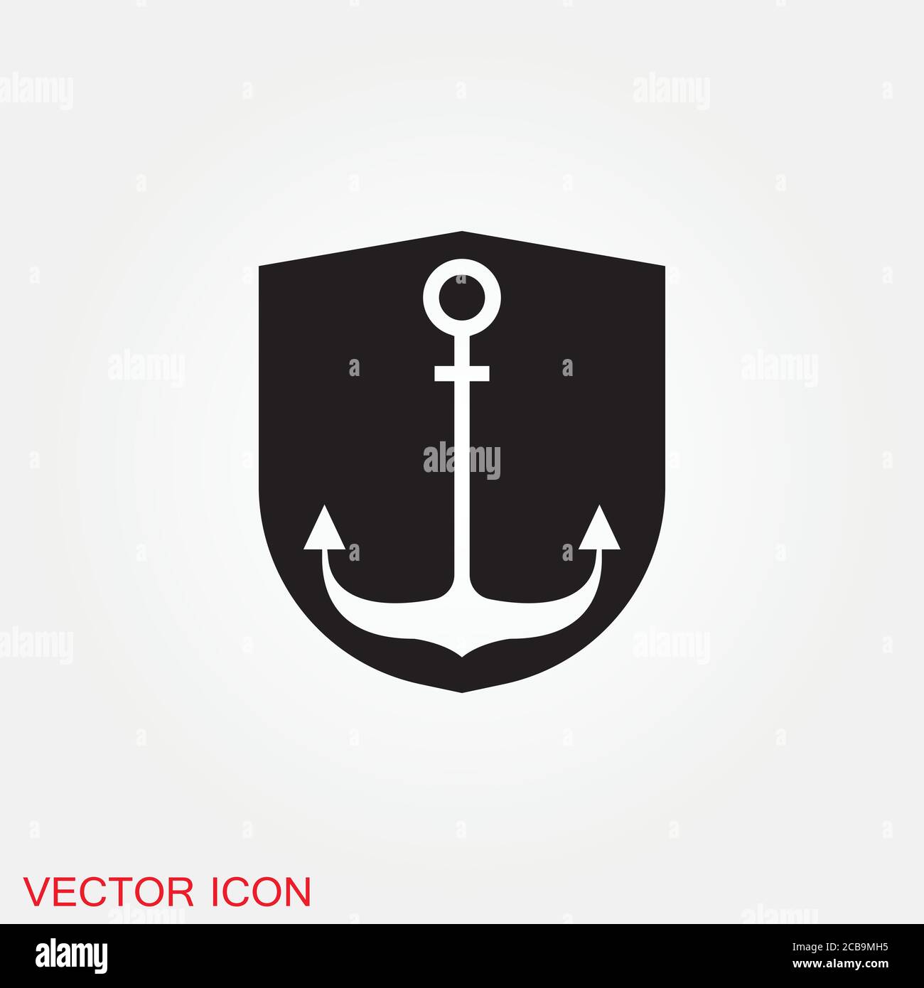 Anchor icon. Anchored flat vector icon for apps and websites Stock ...
