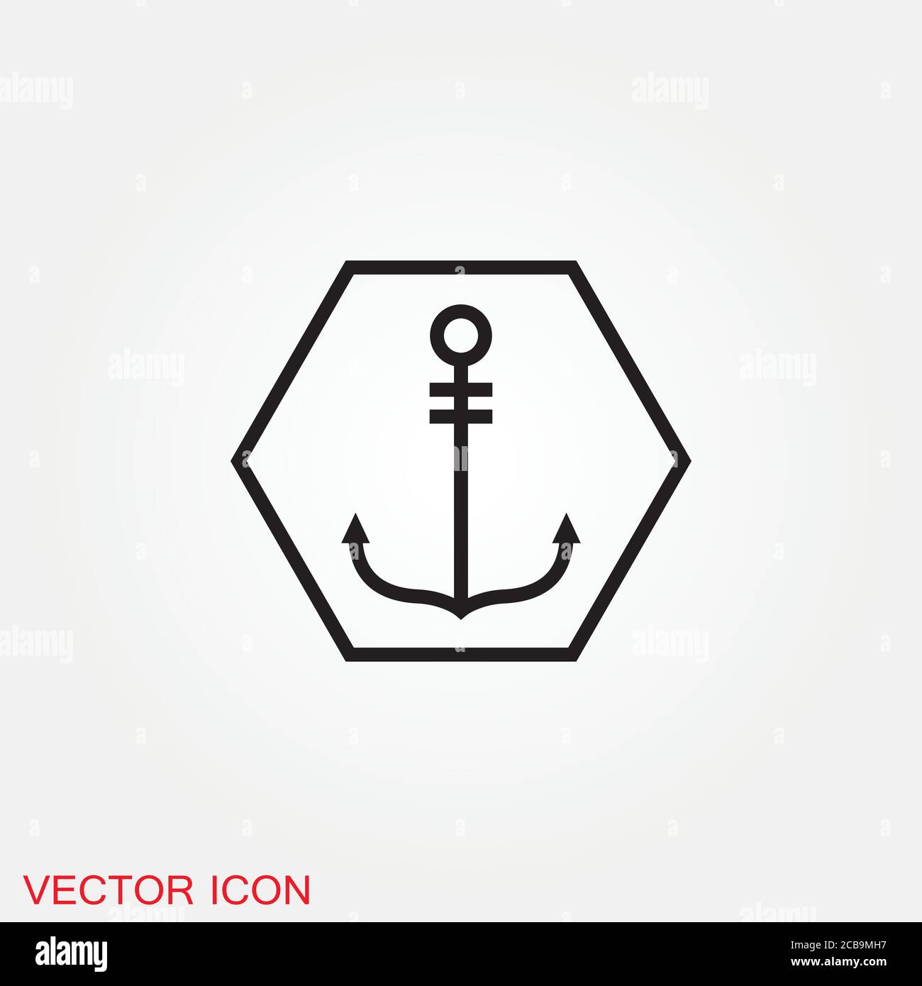 Anchor icon. Anchored flat vector icon for apps and websites Stock ...