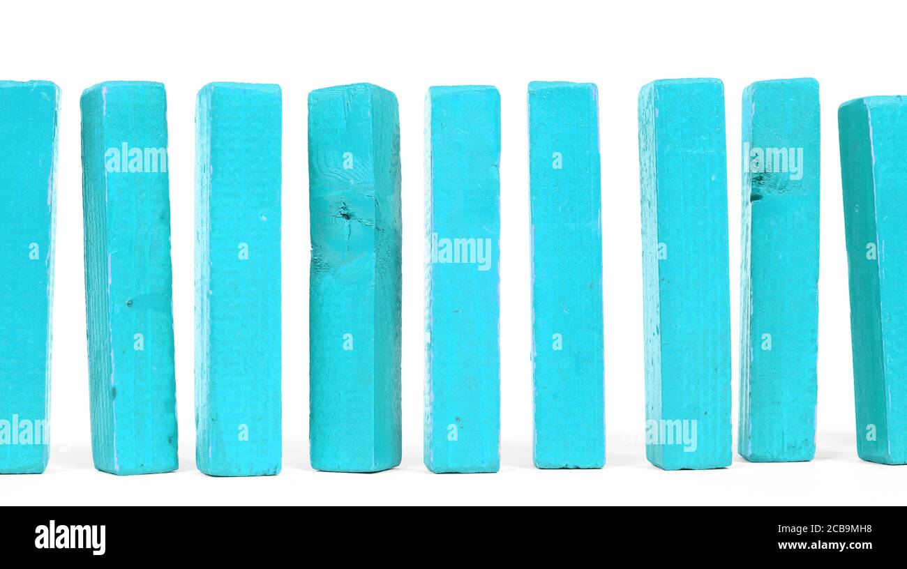 Vintage blue building blocks isolated on white background Stock Photo ...