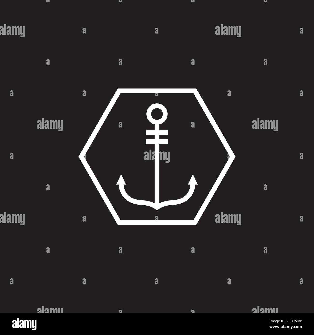 Anchor icon. Anchored flat vector icon for apps and websites Stock ...