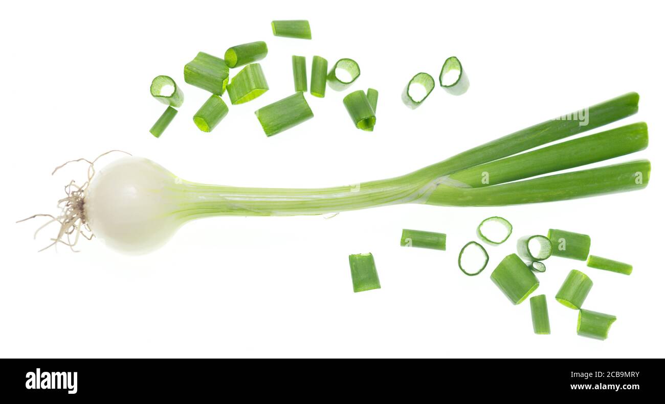 Green onion isolated on white background Stock Photo - Alamy