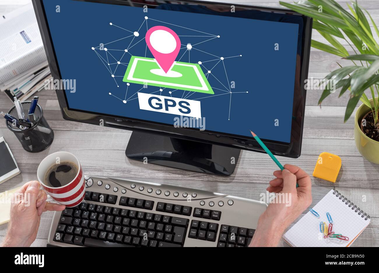 Gps concept on a computer screen Stock Photo - Alamy