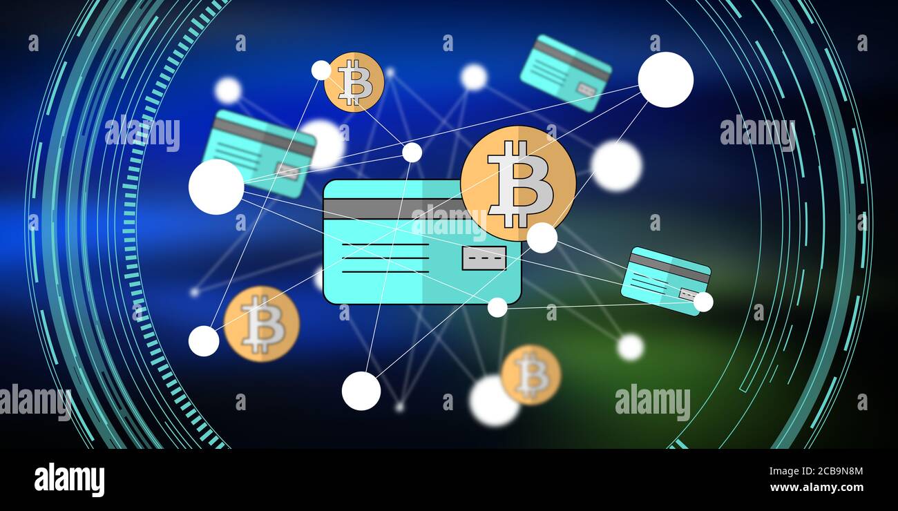 Illustration of a bitcoin credit card concept Stock Photo - Alamy