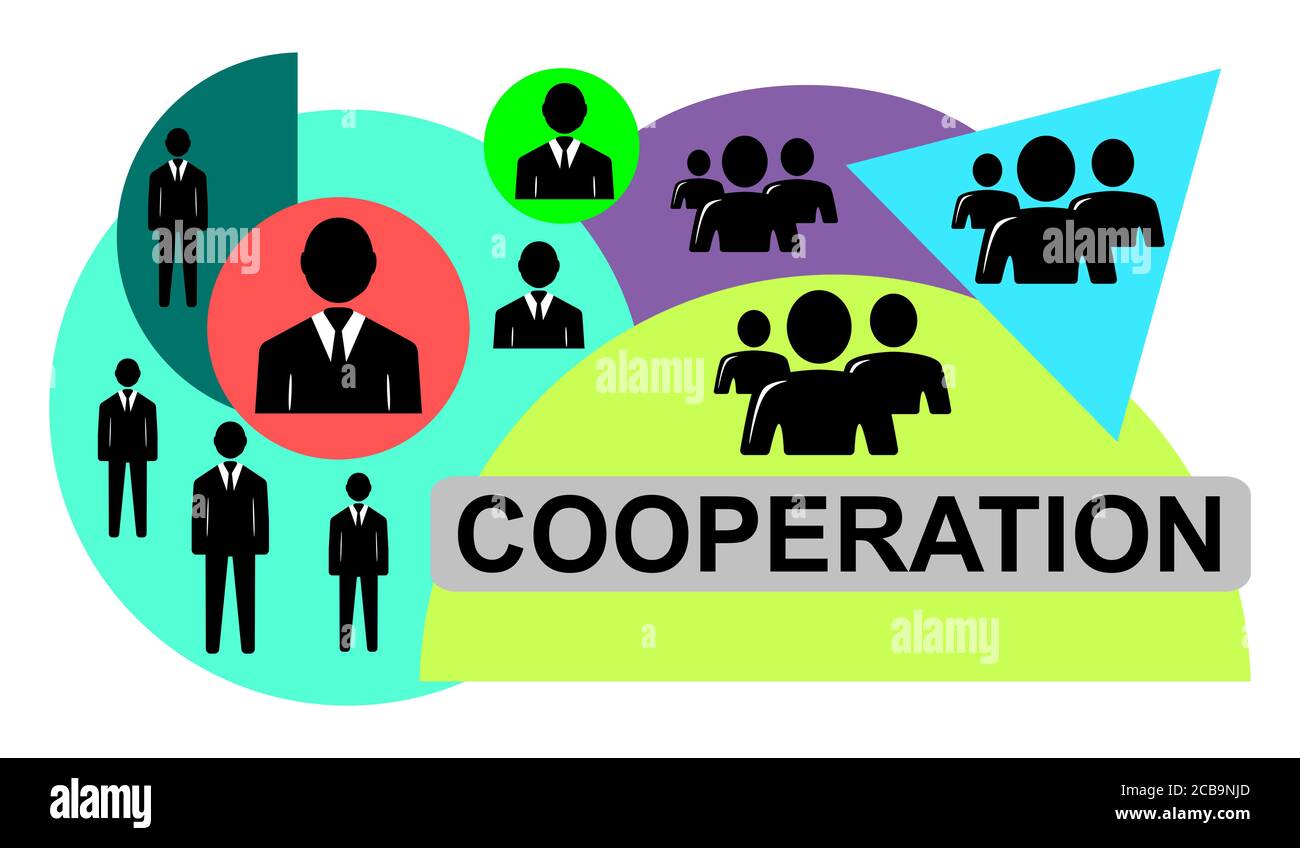 Illustration of a cooperation concept Stock Photo - Alamy