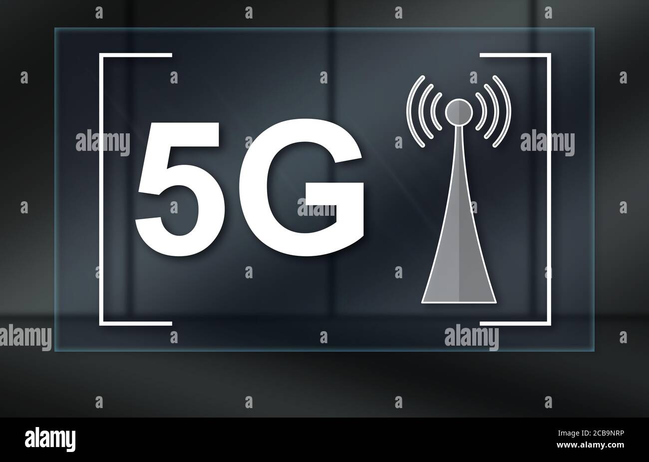 5g concept on dark background Stock Photo - Alamy