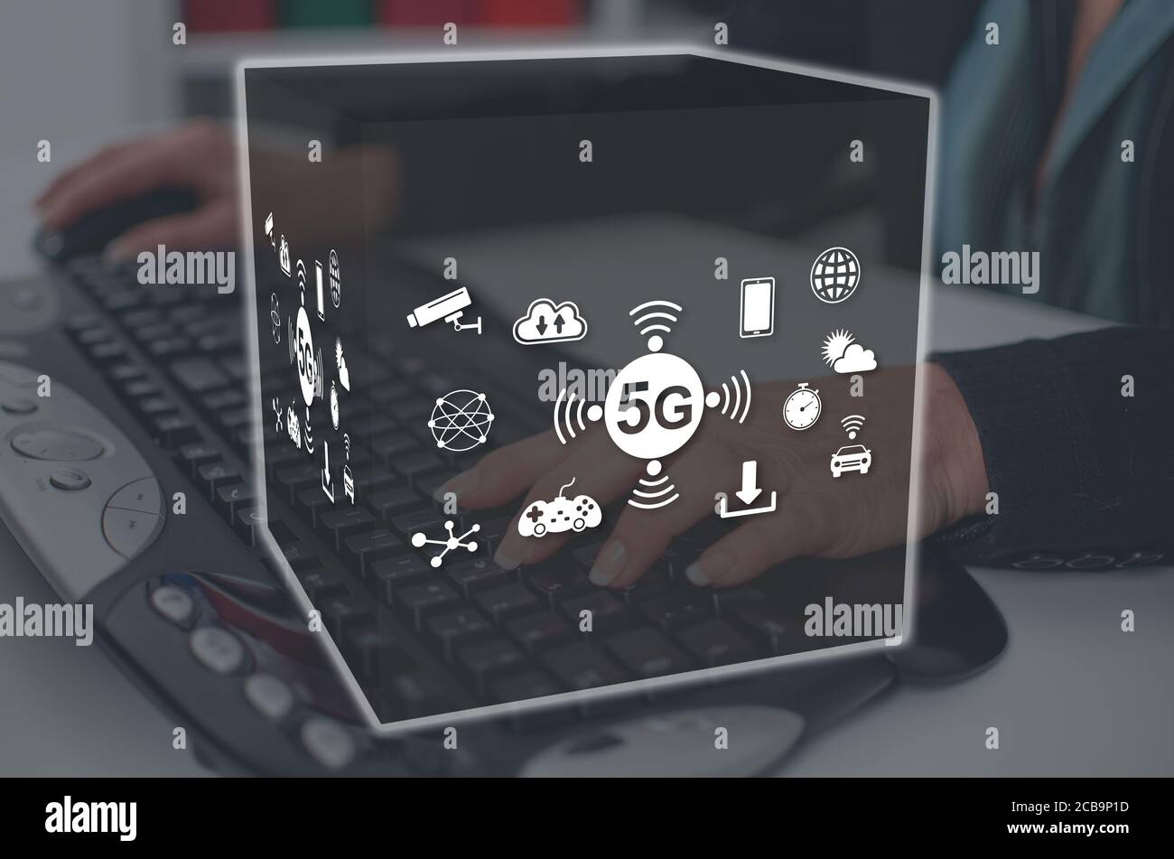 5g concept illustrated by a picture on background Stock Photo - Alamy