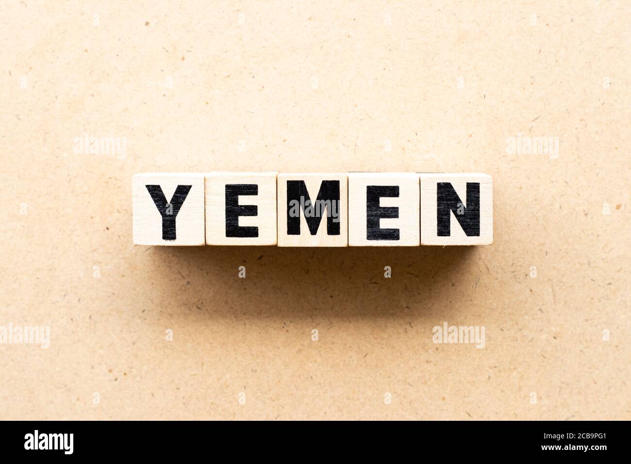 Letter block in word yemen on wood background Stock Photo - Alamy
