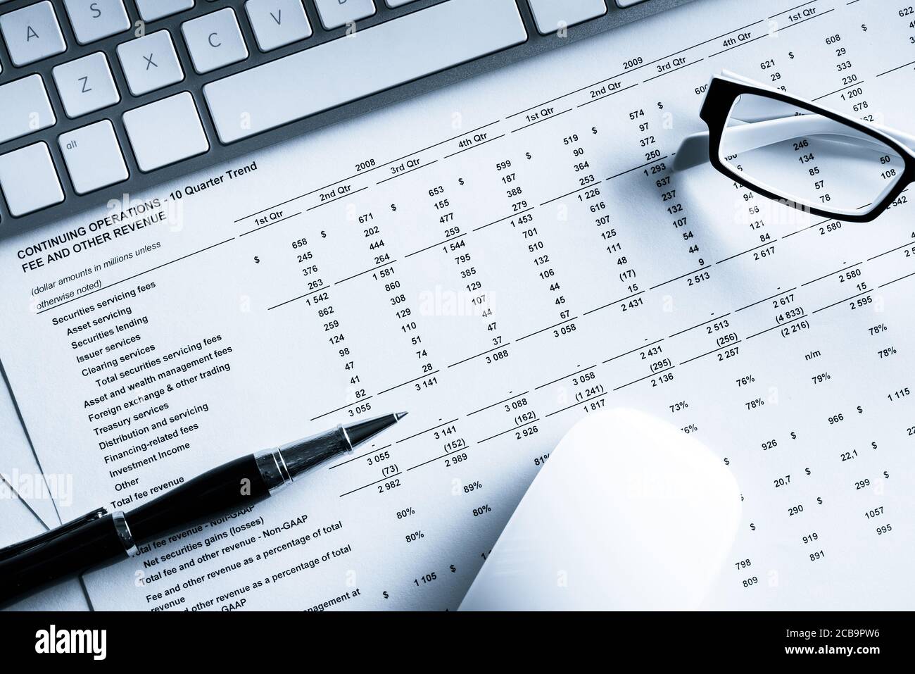 Preparing average sales report Stock Photo - Alamy