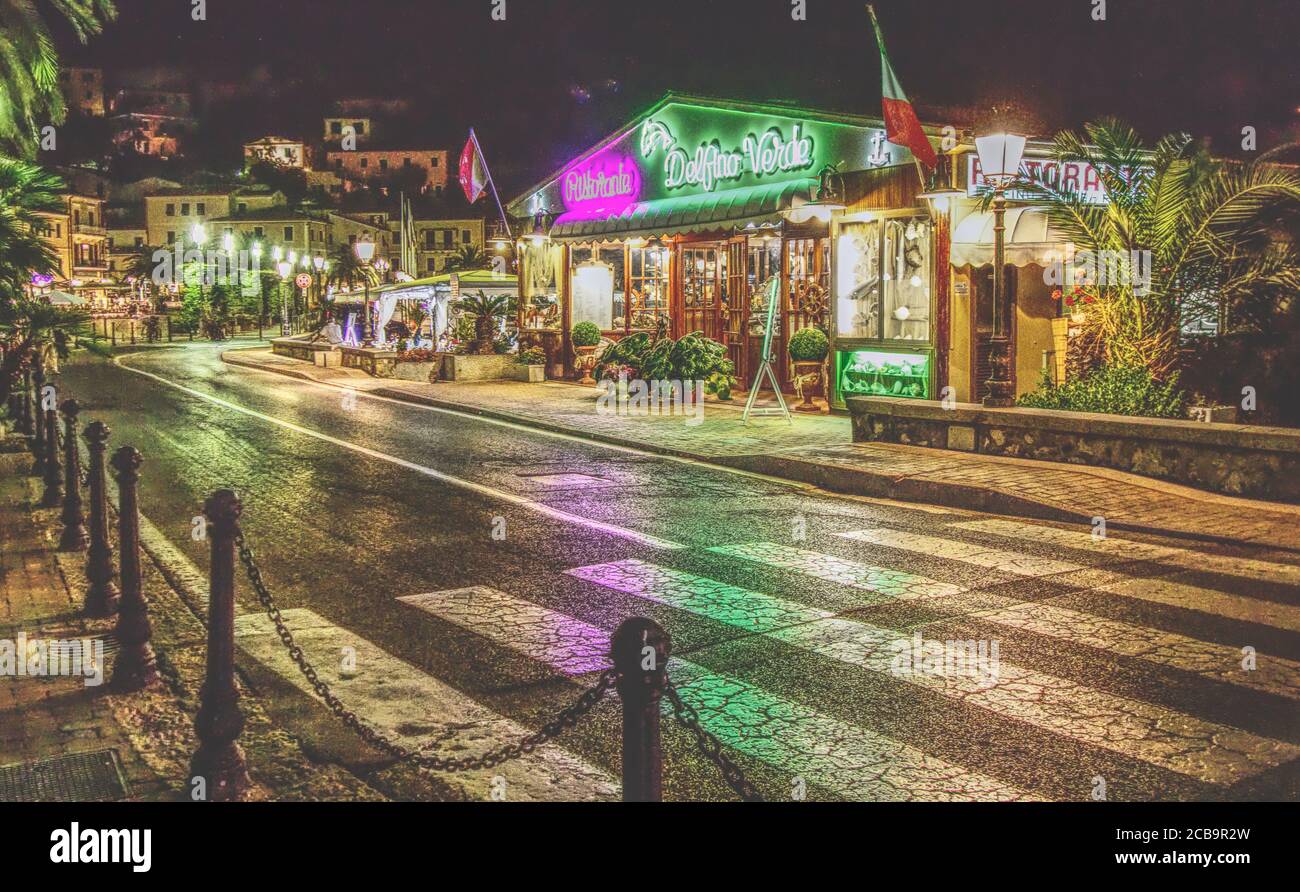 colorful nightlife summer night landscape Stock Photo - Alamy