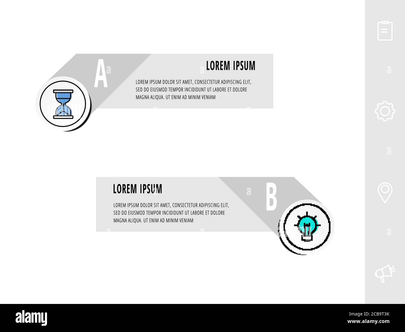 Infographics with 2 circles and arrows. Abstract vector template. Can ...