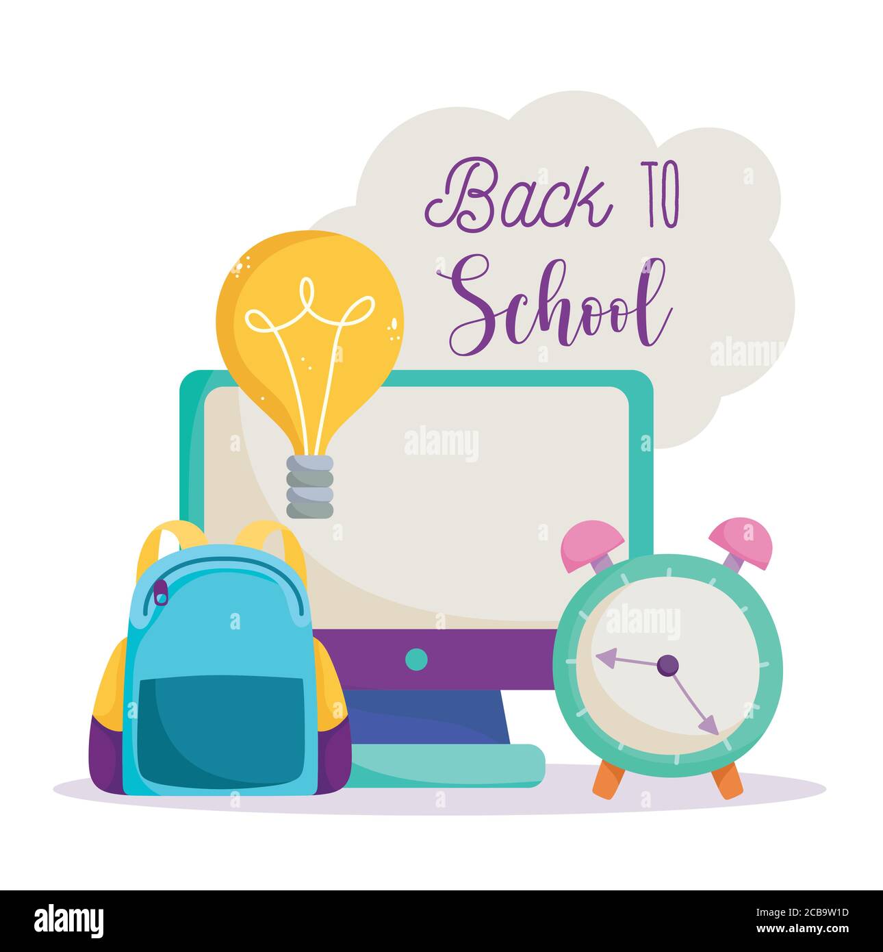 back to school, computer backpack clock idea online elementary ...