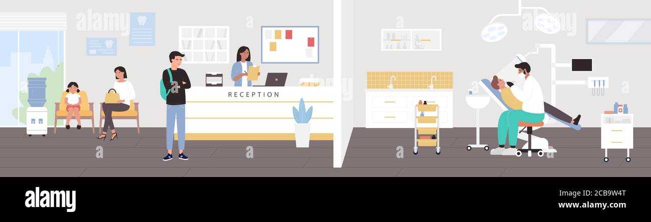 Hospital reception in dental Stock Vector Images - Alamy