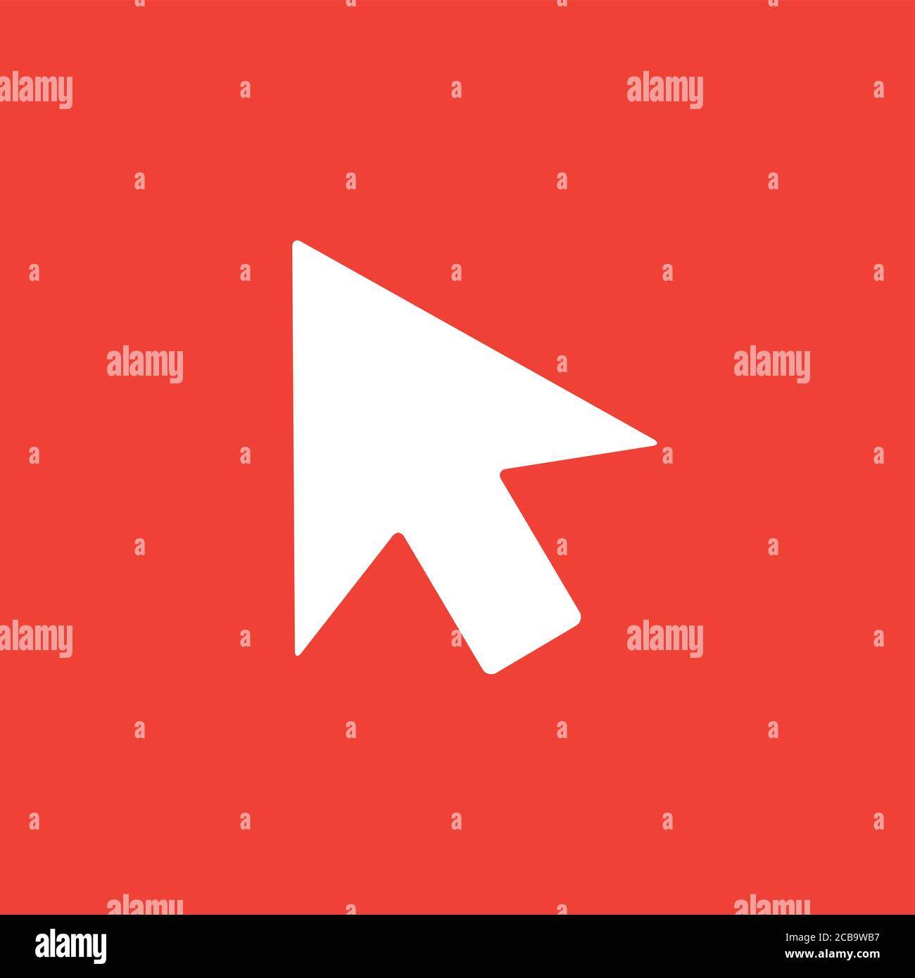 Mouse Cursor Icon On Red Background. Red Flat Style Vector Illustration ...