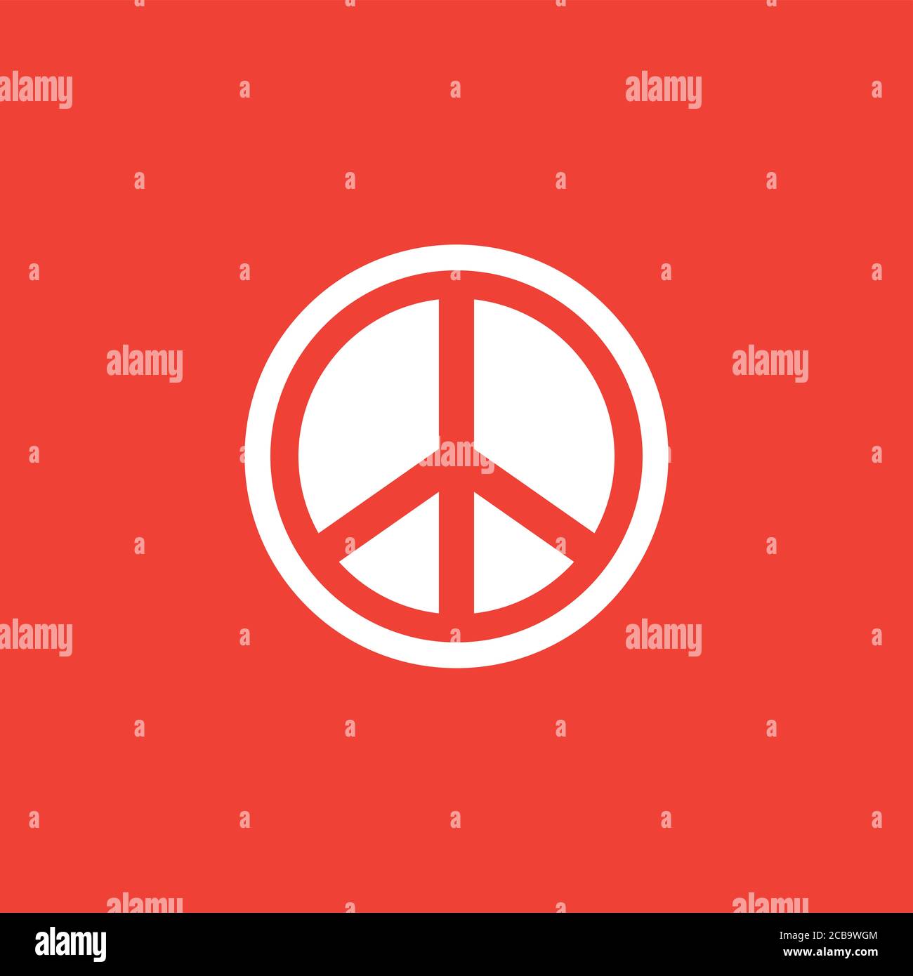 Peace Sign Icon On Red Background. Red Flat Style Vector Illustration ...