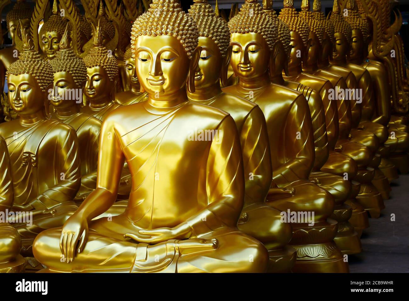 statue of buddha, in buddhist temple ,with golden color Stock Photo - Alamy