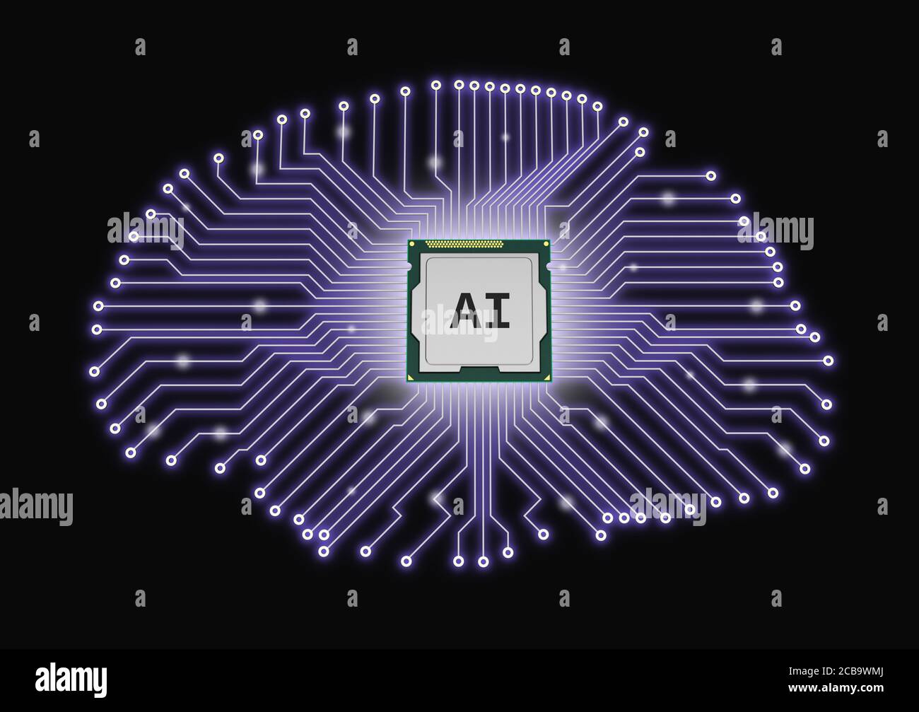 AI artificial intelligence CPU brain printed circuit board ...
