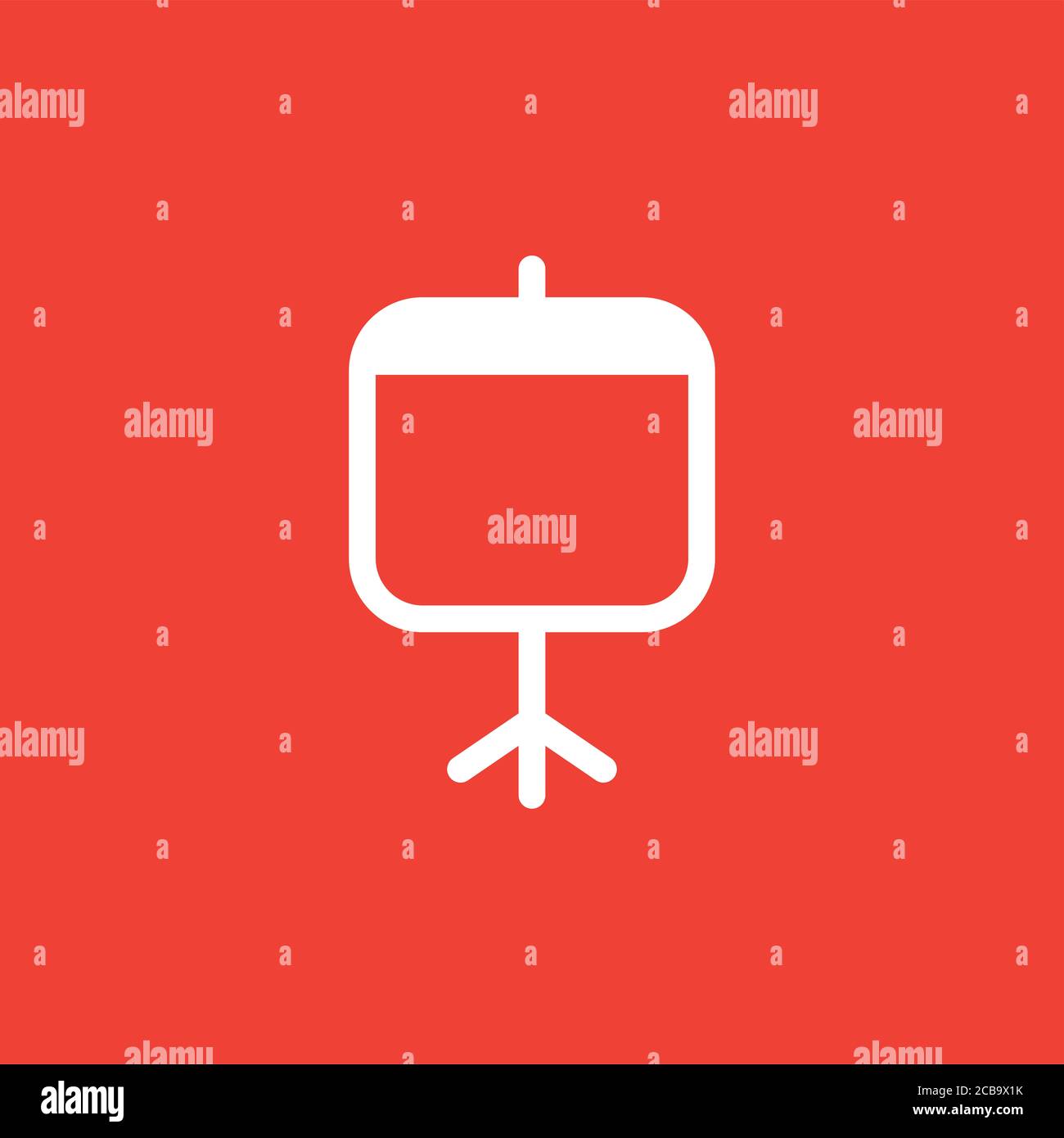 Projector Screen Icon On Red Background. Red Flat Style Vector ...