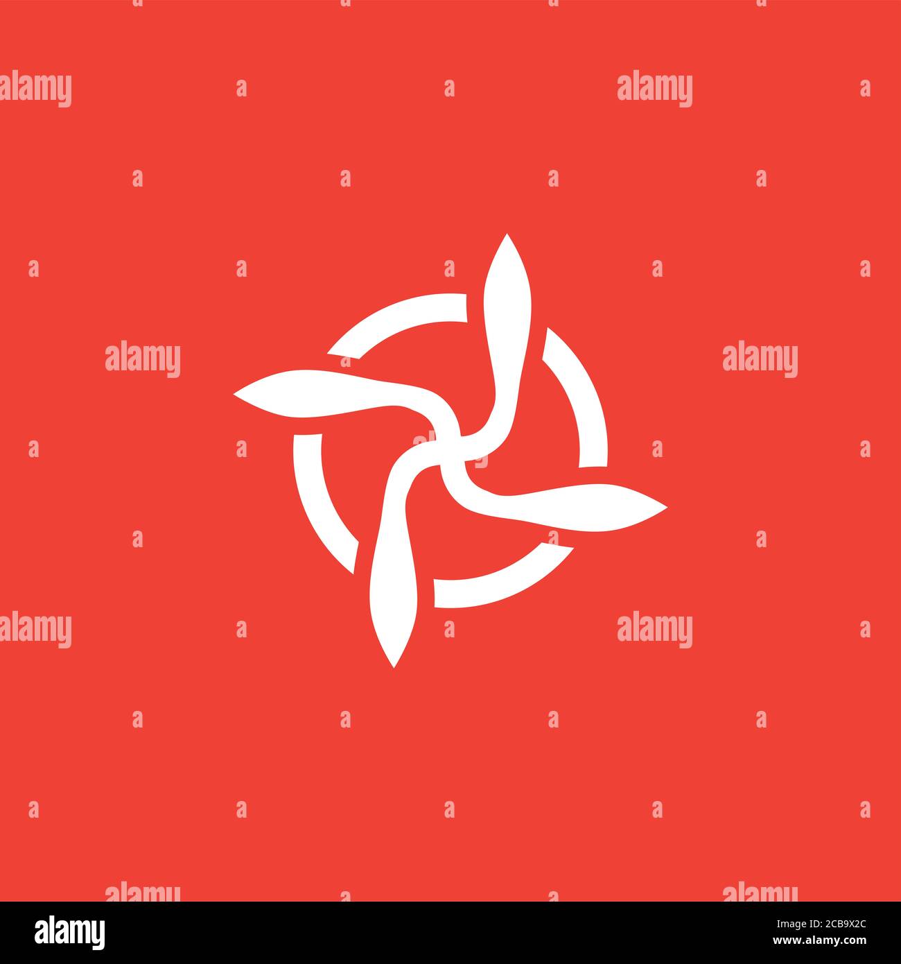 Propeller Icon On Red Background. Red Flat Style Vector Illustration ...