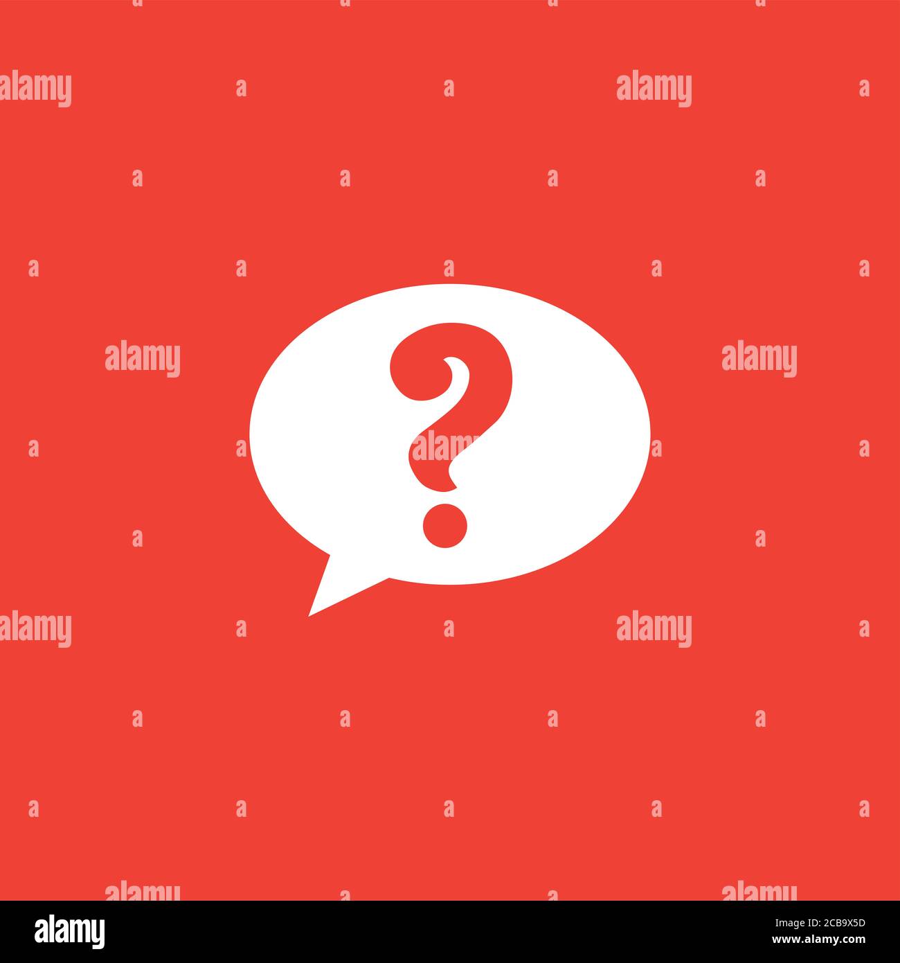 Question Icon On Red Background. Red Flat Style Vector Illustration ...