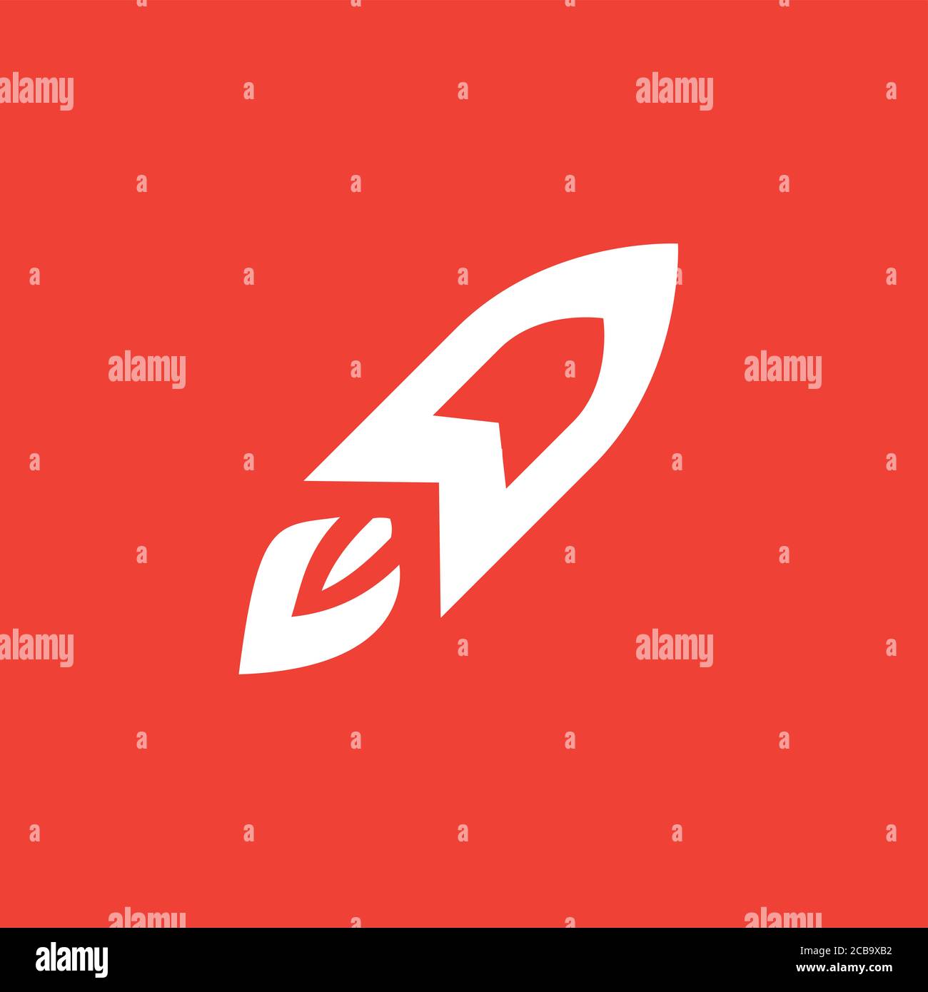 Rocket Icon On Red Background. Red Flat Style Vector Illustration Stock ...