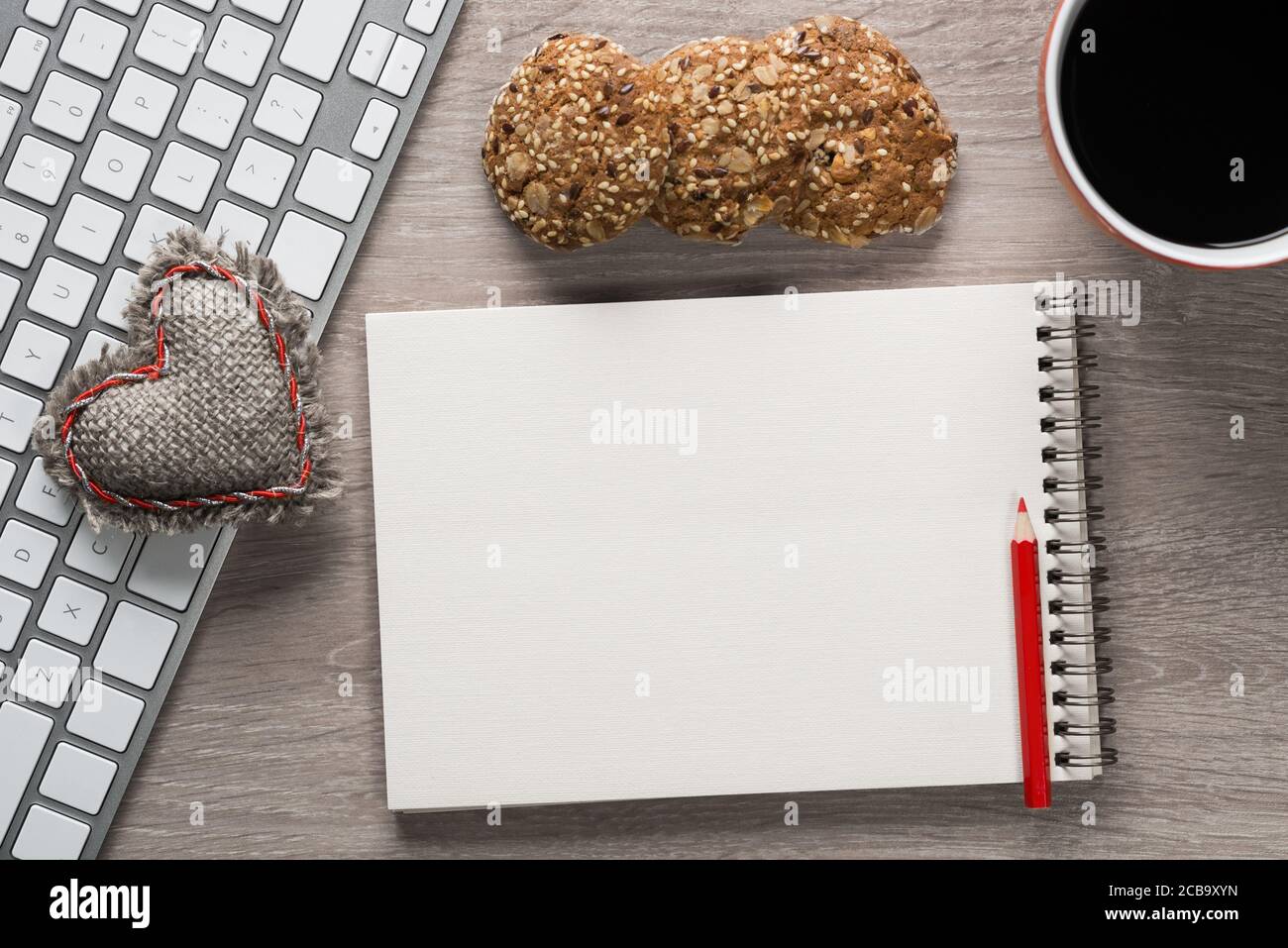 Coffee break with cookies Stock Photo - Alamy