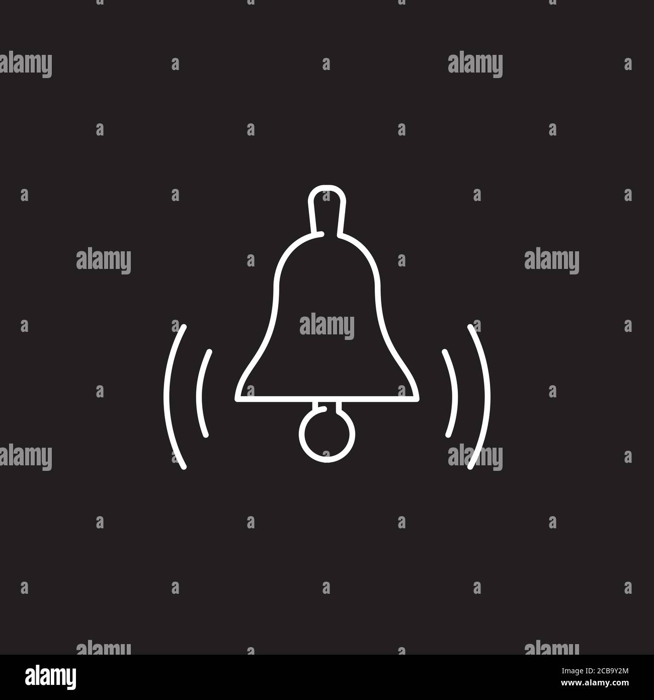 Bell icon, isolated on the background. Exclusive Symbols Stock Vector ...